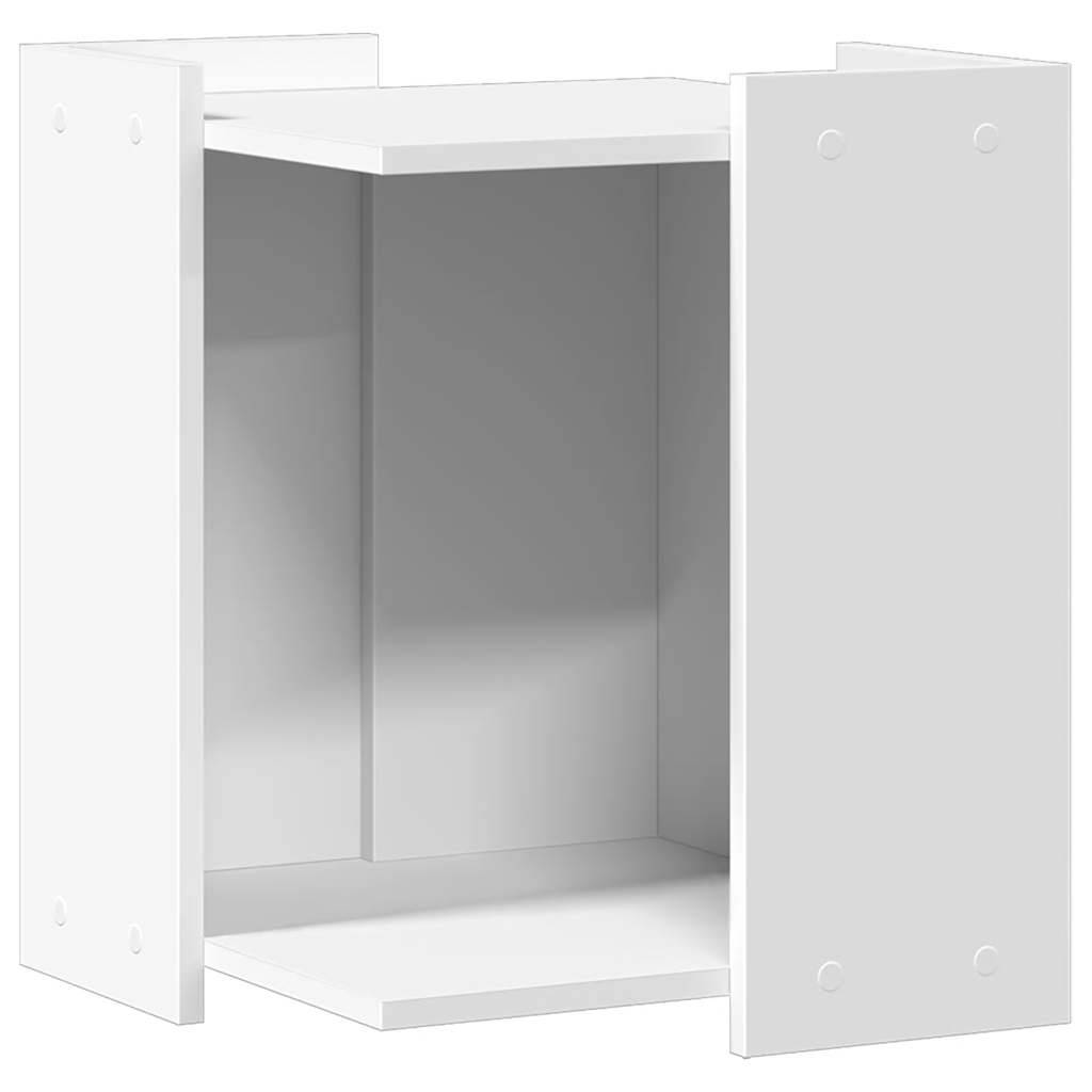 Meuble de bac à litière pour chat bois d'ingénierie blanc 42 x 42 x 51 ...