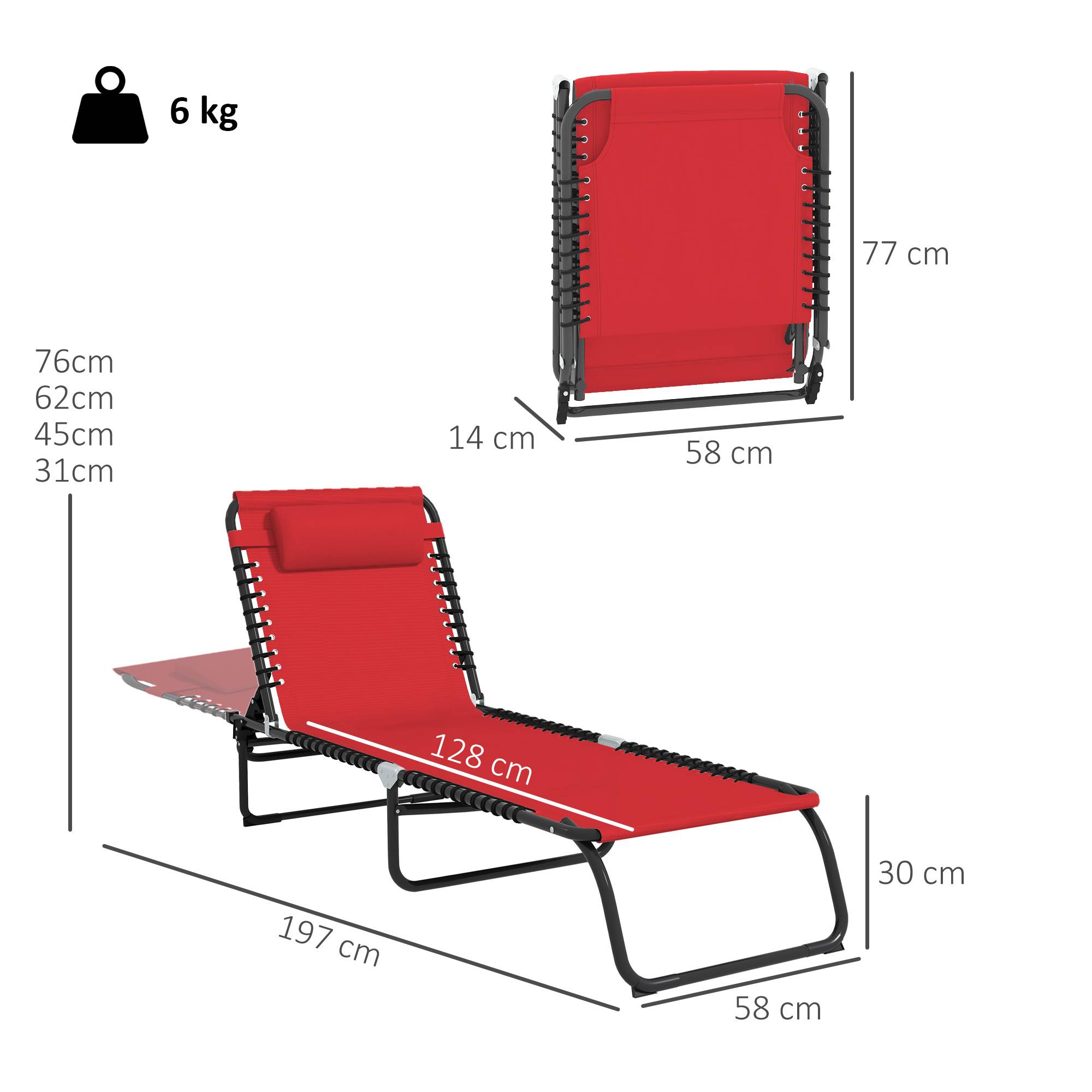 Bain de Soleil transat Pliable Dossier inclinable Multi-Positions Acier ...