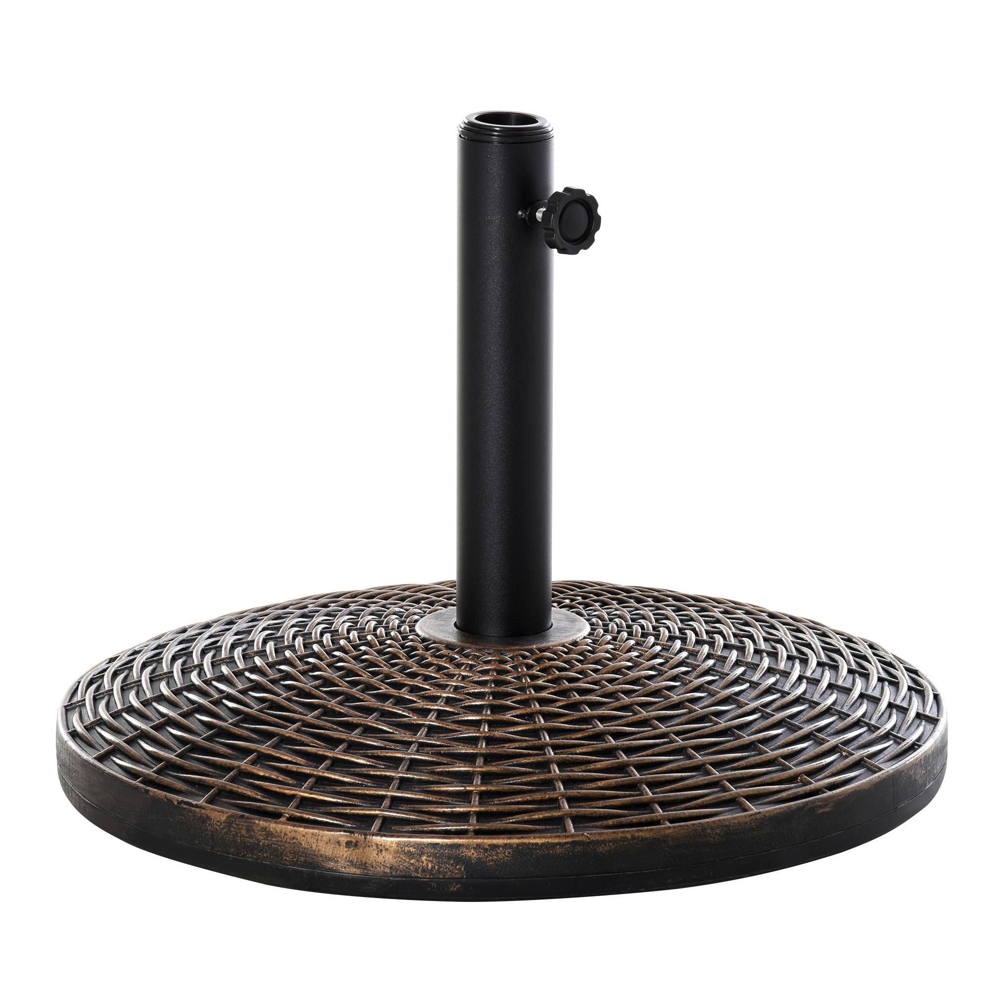 Pied de parasol en plastique HDPE et ciment bronze antique 53 x 53 x 40 ...