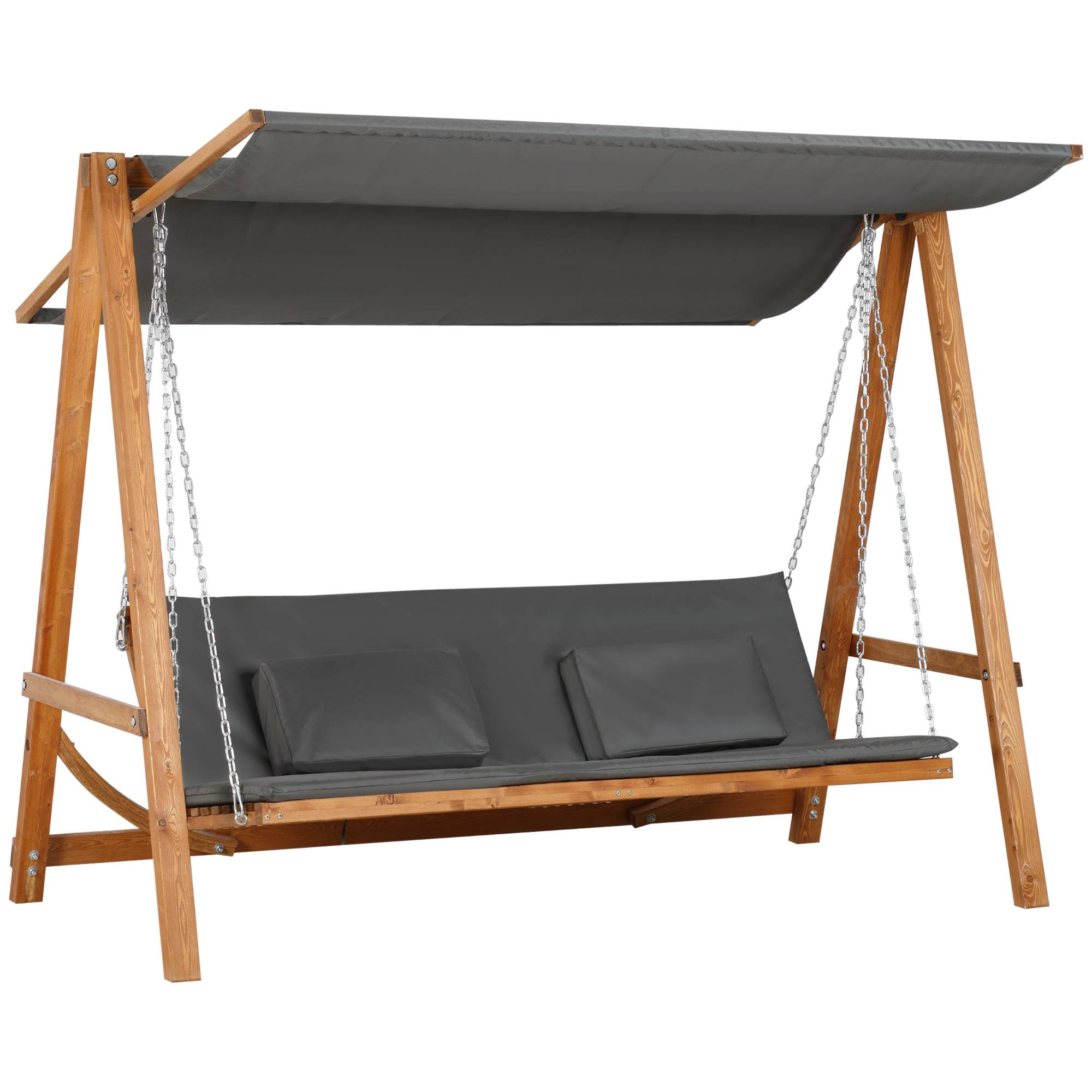 Balancelle de jardin bois de mélèze naturel 225,5 x 130 x 180 cm ...