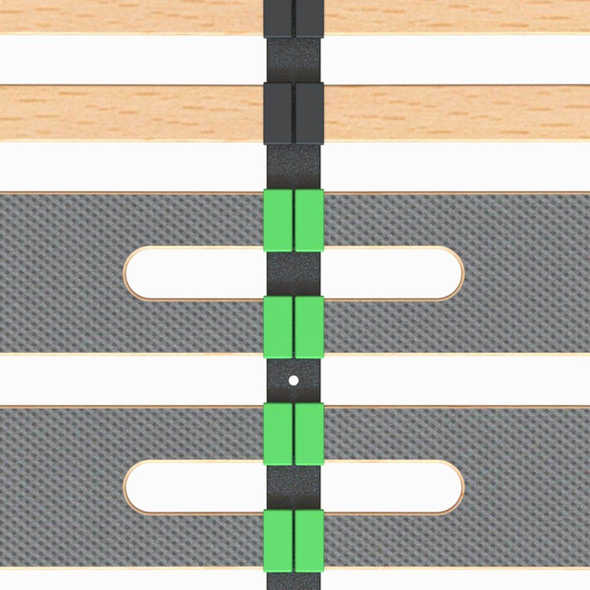 Pack Sommier 2x16 Lattes 140x190cm + Pieds Gris + Pied Central ...