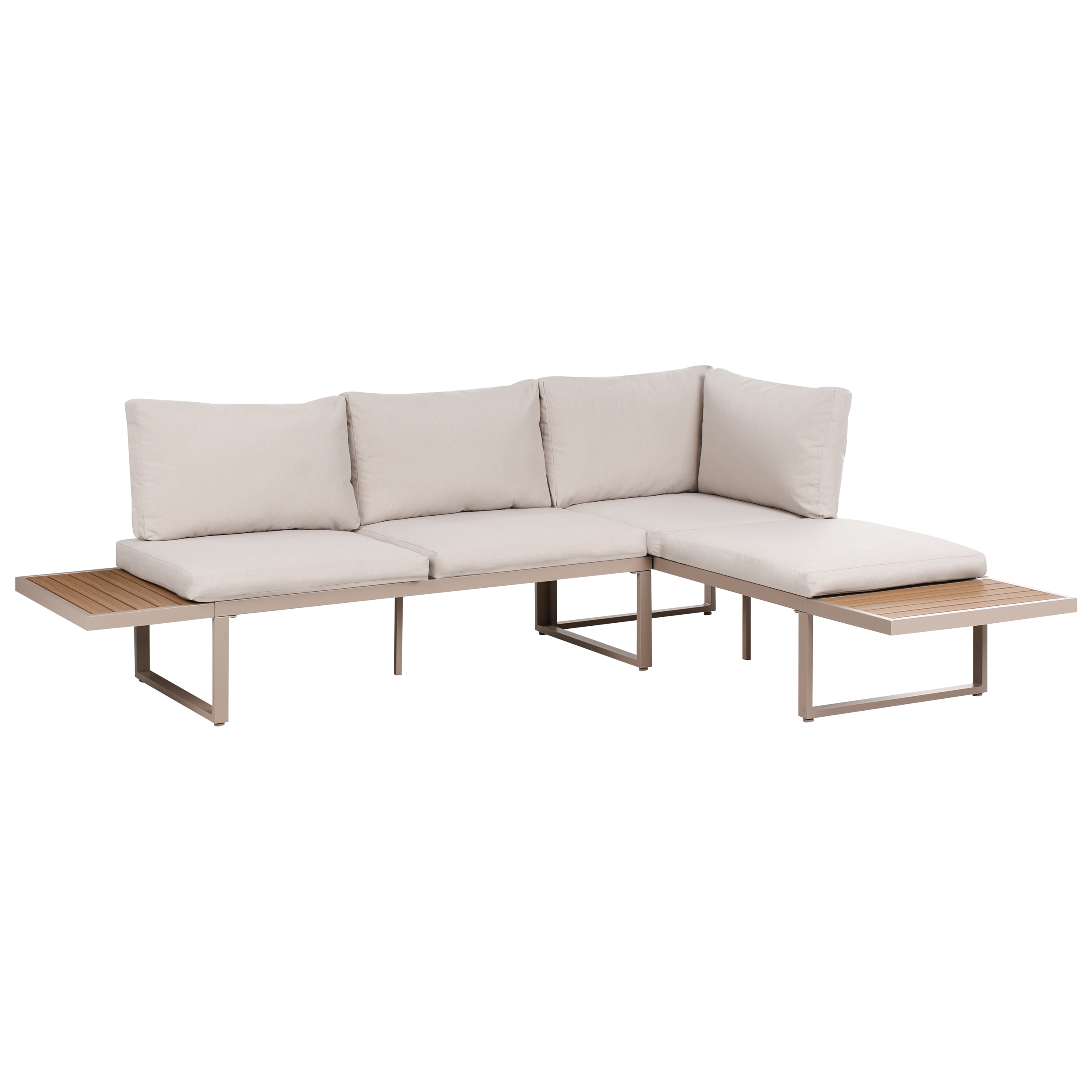 Set de jardin Bois synthétique Marron clair/beige PIENZA Beliani ...