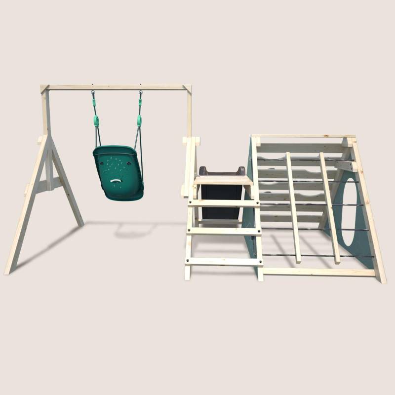 Aire de jeux en bois premier âge avec balançoire bébé évolutive OLYMPE ...