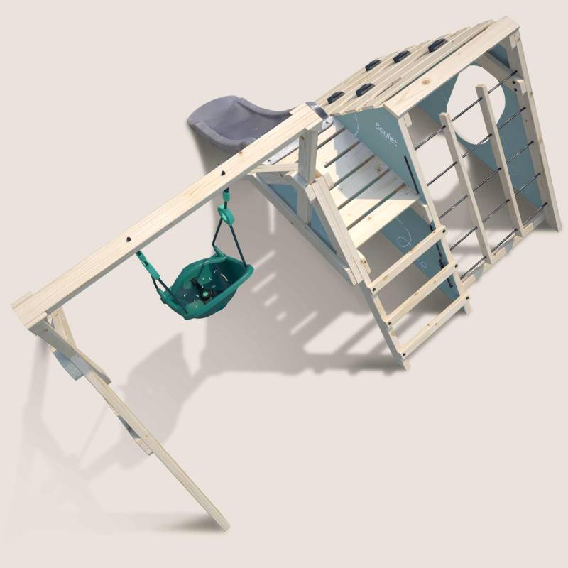 Aire de jeux en bois premier âge avec balançoire bébé évolutive OLYMPE ...