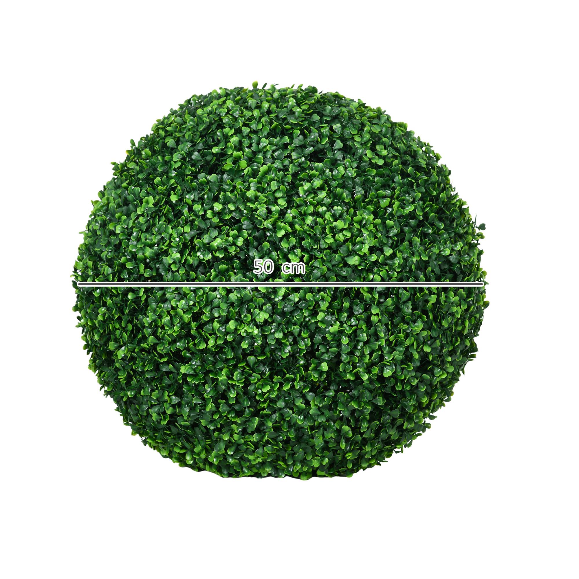 Duo boules buis artificiel PE jardin terrasse décor bucolique 50 cm ...