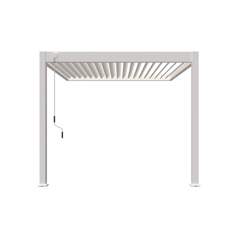 Pergola bioclimatique Ombréa adossée VS 3x3M Blanc + 1 store - Jardiland