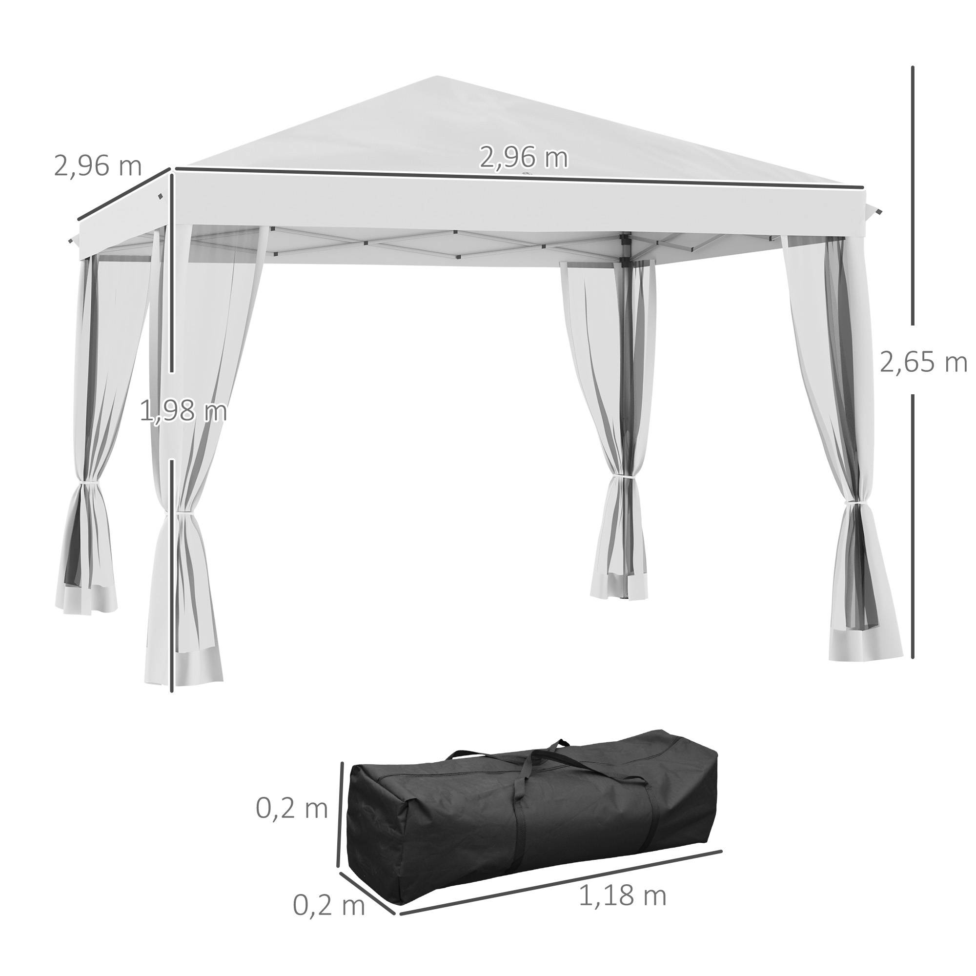 Tonnelle pop-up Barnum Pliant Style Colonial 3 x 3 m 4 moustiquaires ...