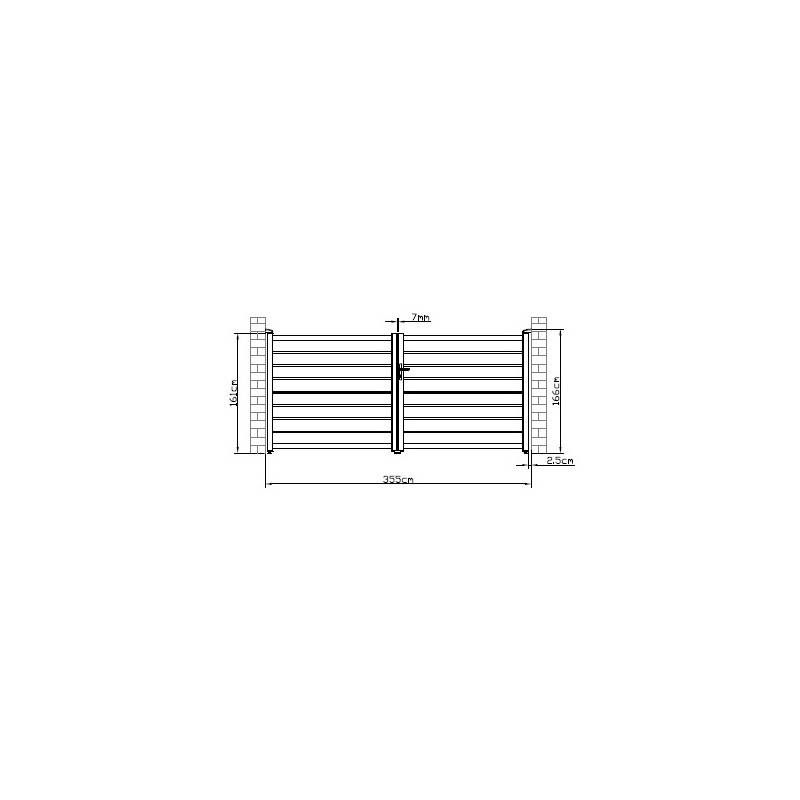 Portail battant aluminium ajouré 350x158 cm anthracite X-Metal SPACE ...