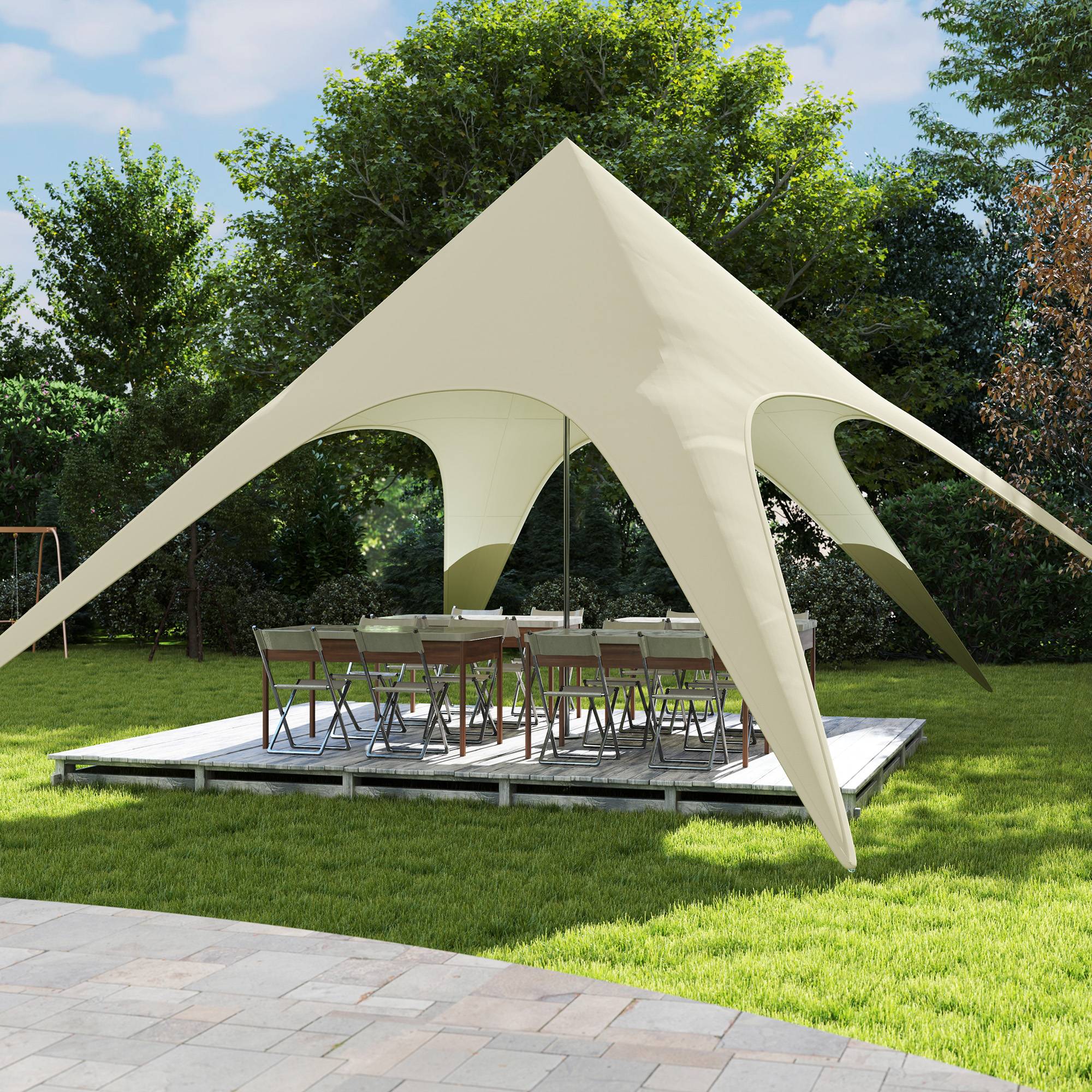 Tonnelle polyester beige 1000 x 1000 x 400 cm - PANGIVO - Jardiland