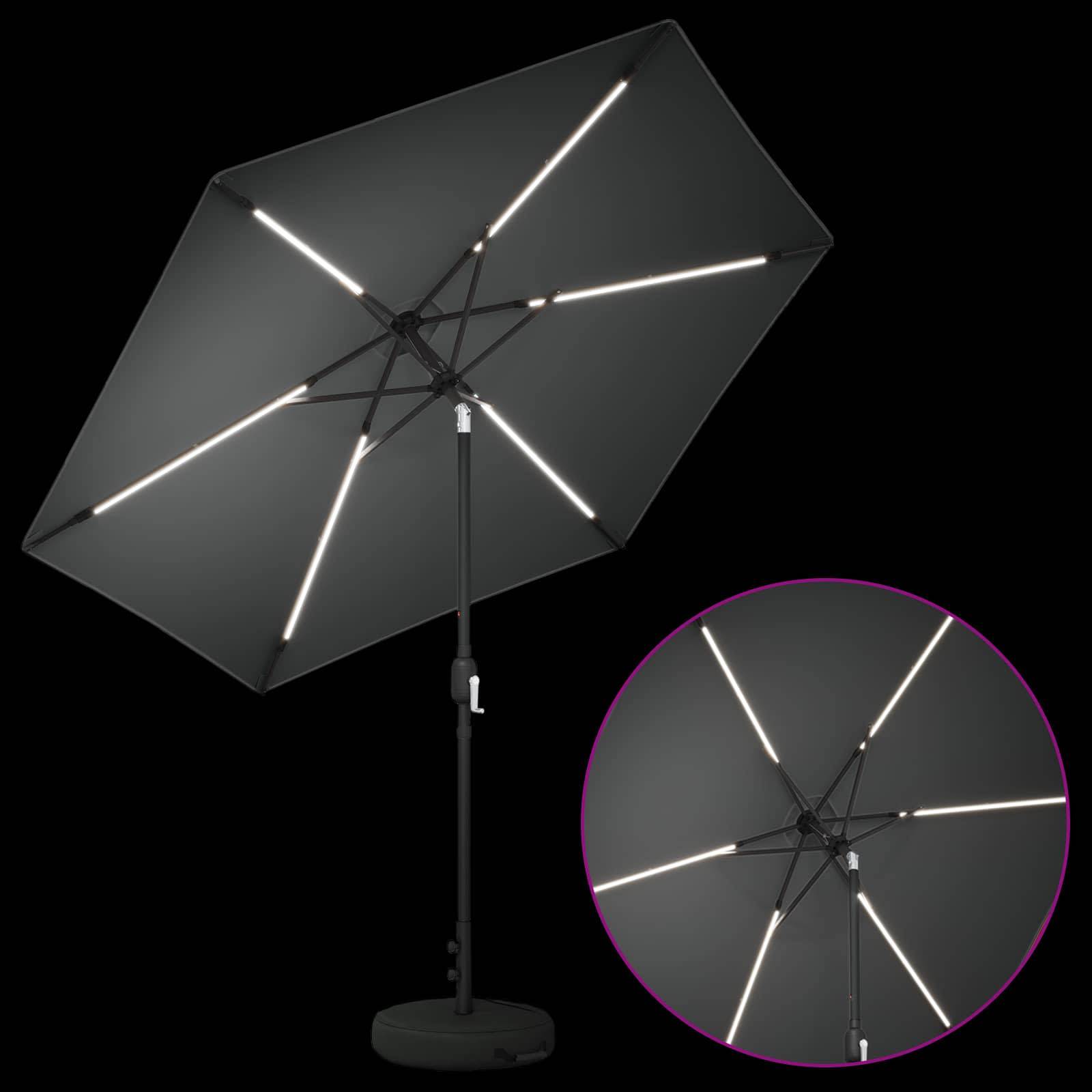 Parasol de jardin polyester anthracite 269 x 269 x 235 cm - PANGIVO ...