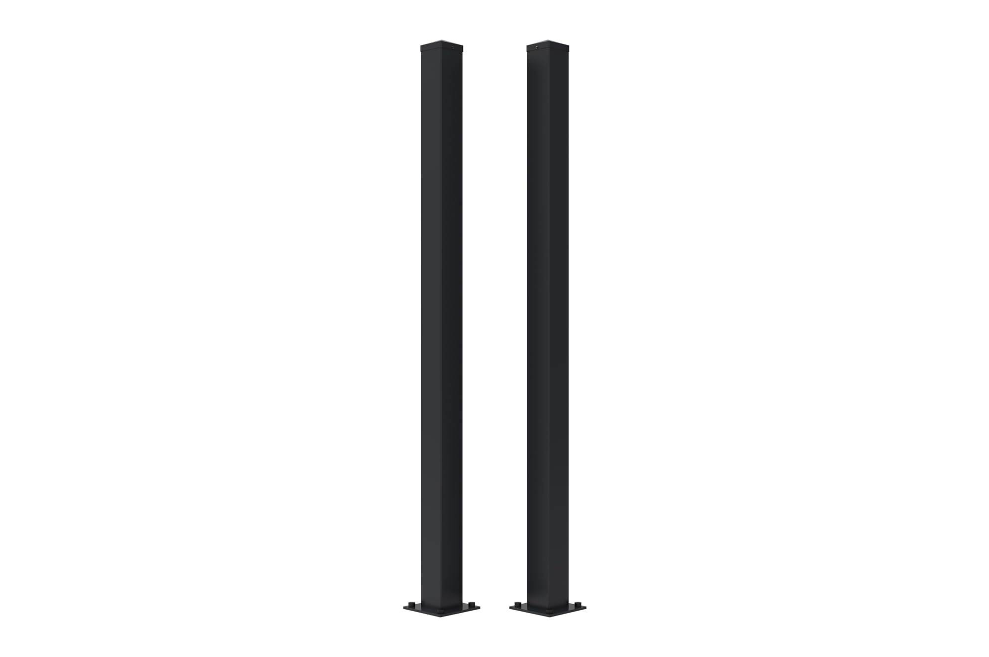 Casanoov Portail battant acier noir mat 3,5 m NALI VELETA H.180 cm + 2 ...