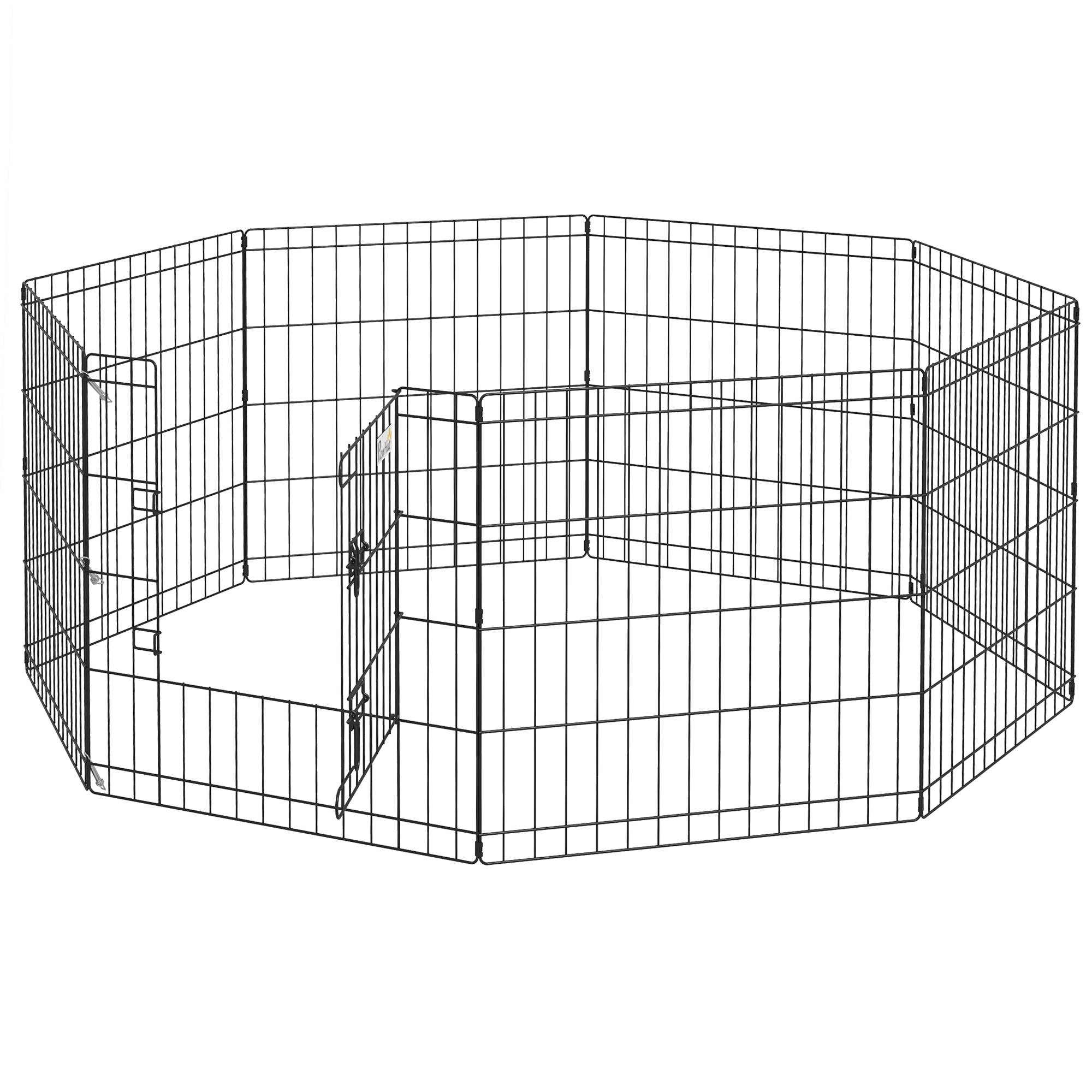 Parc enclos chien métal intérieur extérieur modulable pliable 8 ...