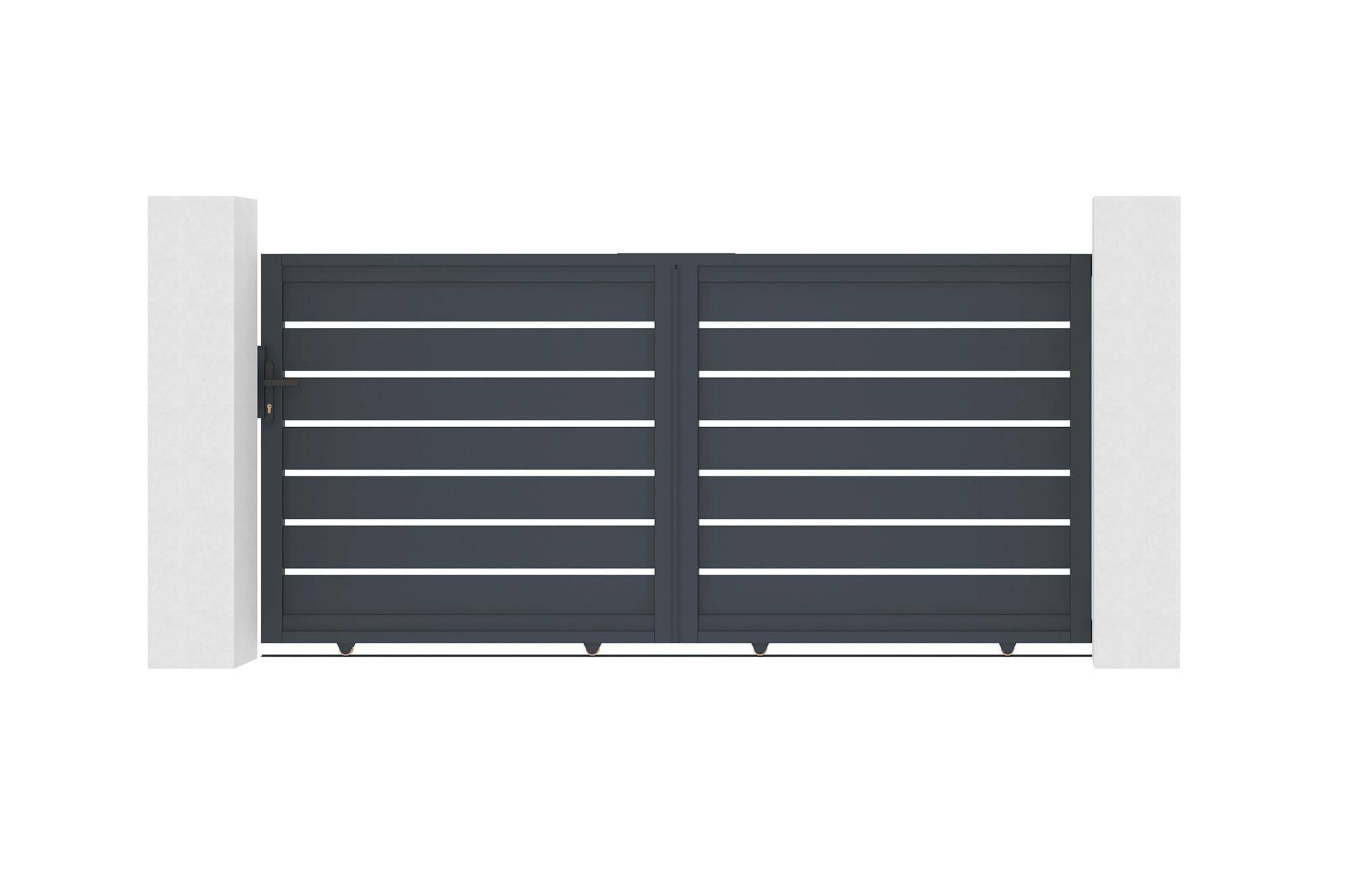 Casanoov Portail coulissant 3 m VOGEL H.140 cm + 2 poteaux aluminium ...