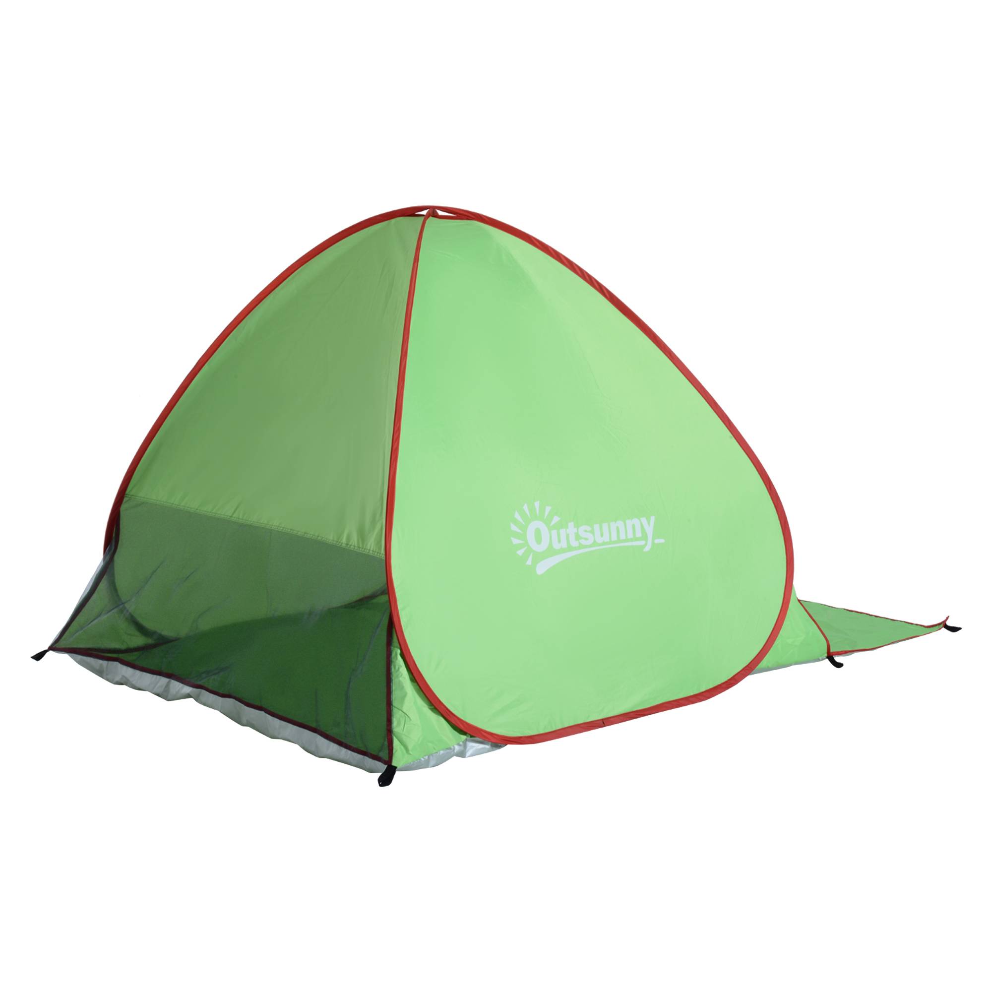 Tente de plage pop-up polyester vert et rouge 200 x 150 x 119 cm ...
