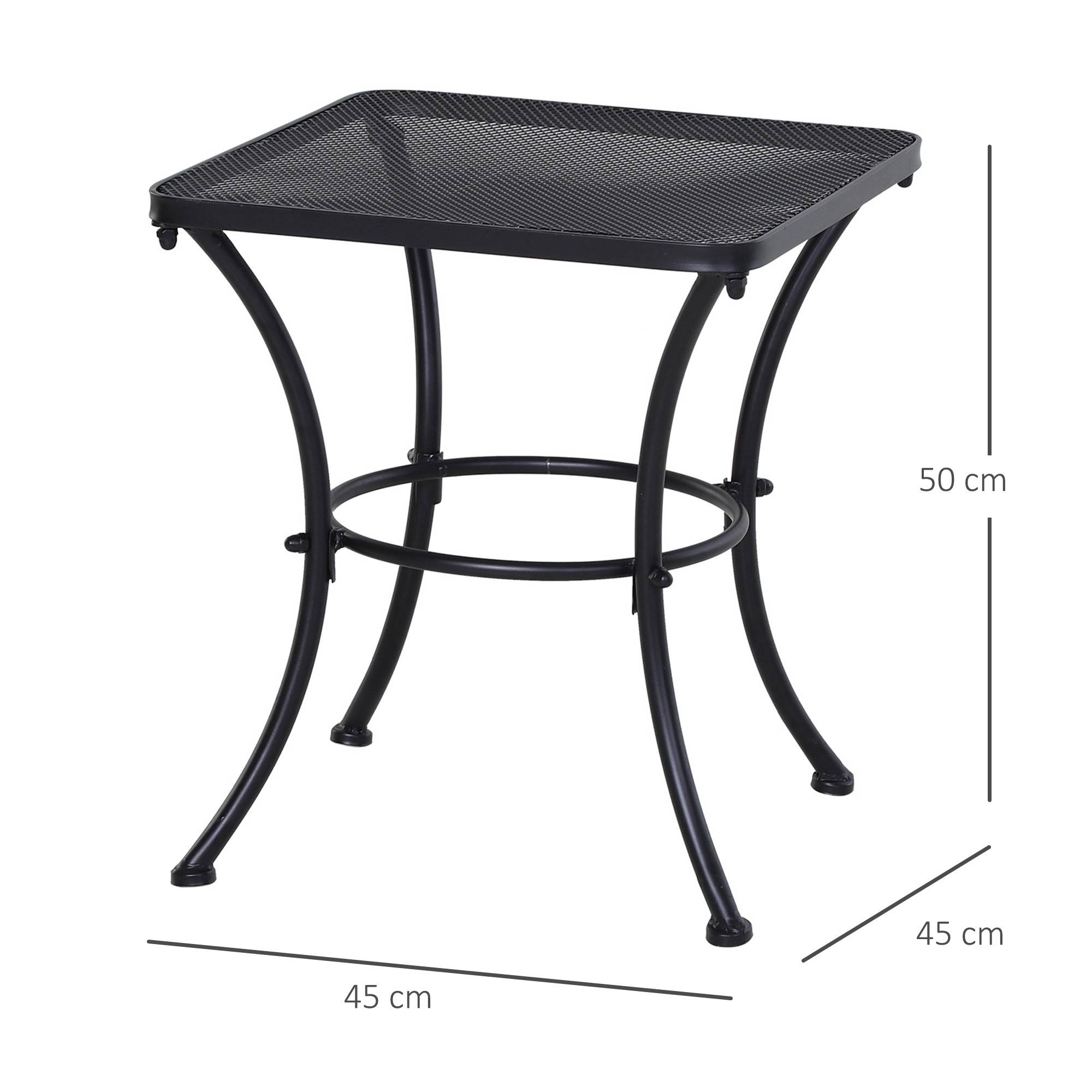 Table d'appoint extérieure métal noir 45 x 45 x 50 cm - PANGIVO - Jardiland