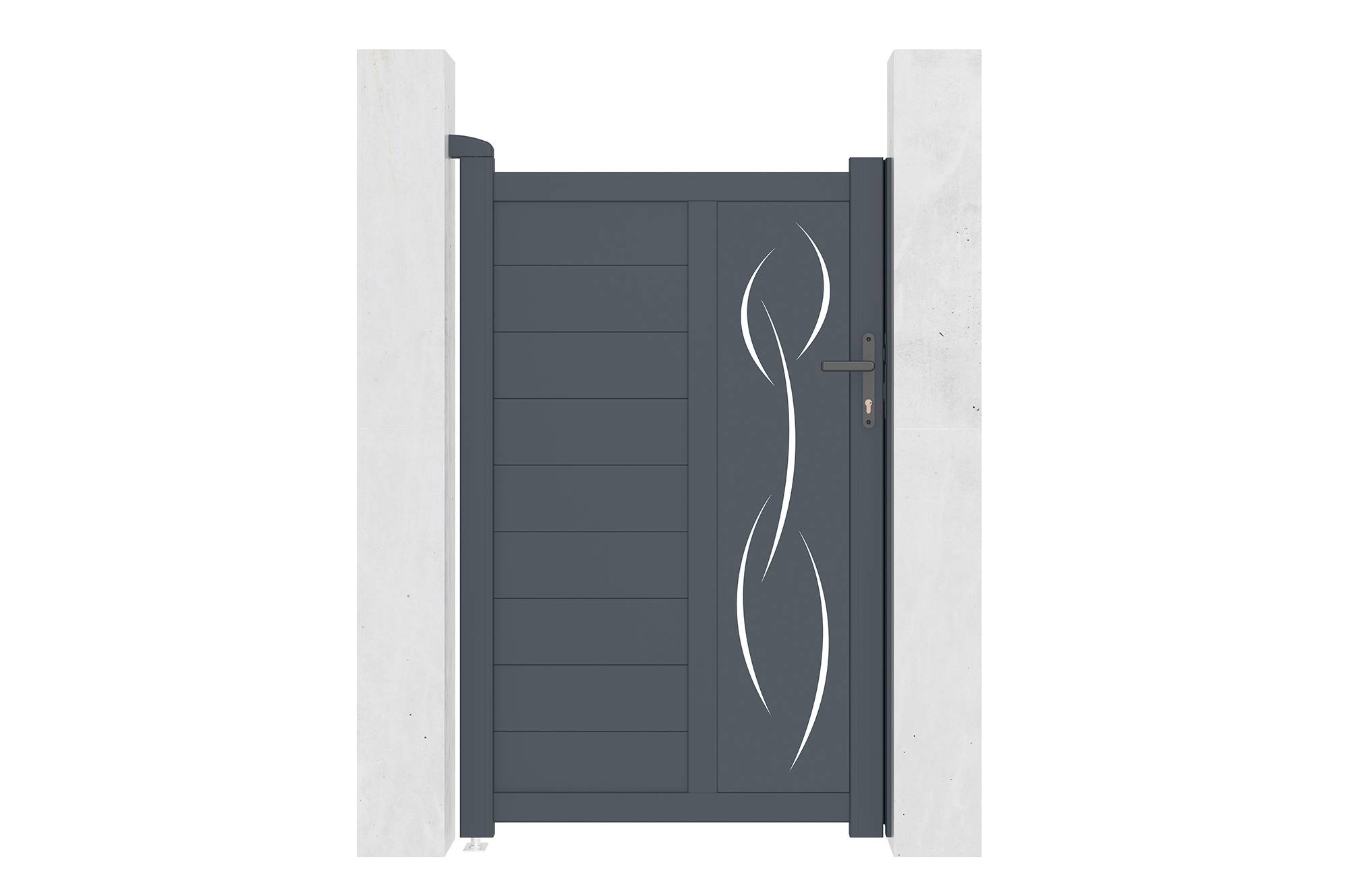 Portillon 1m LIFE H.160 cm + 2 Poteaux H.190 cm aluminium gris 160 x ...