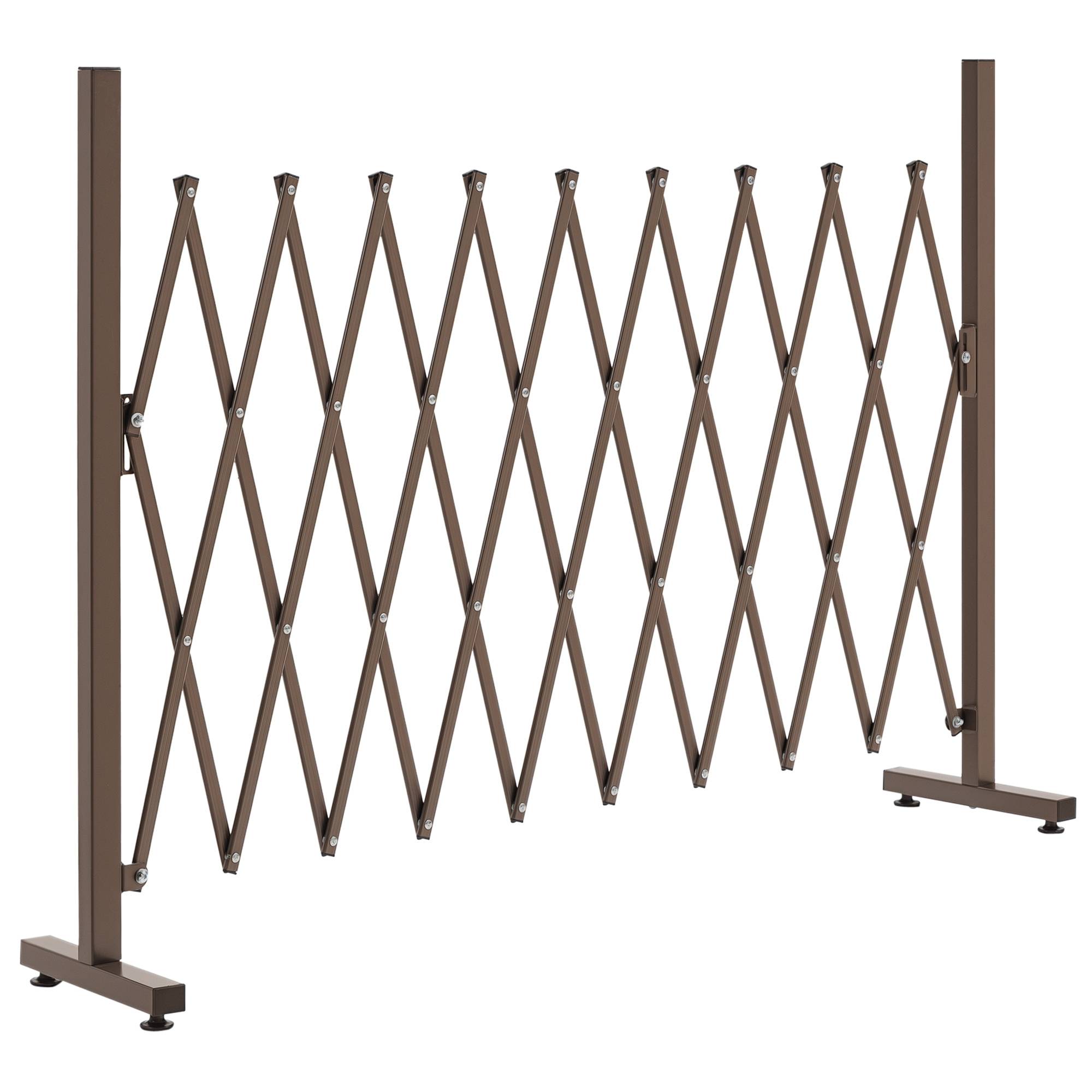 Barrière extensible aluminium métal chocolat 250 x 31 x 104 cm ...