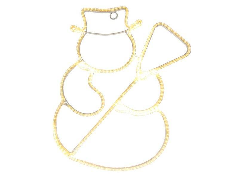 Decor noel lumineux int/ext bonhomme neige h47cm 288 led blanc chaud ...