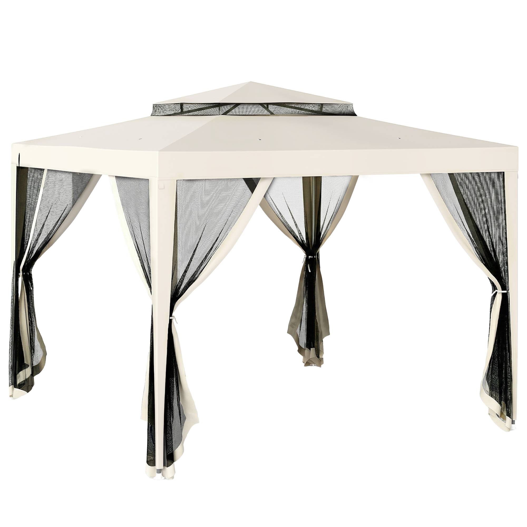 Tonnelle métal crème 297 x 297 x 268 cm - PANGIVO - Jardiland
