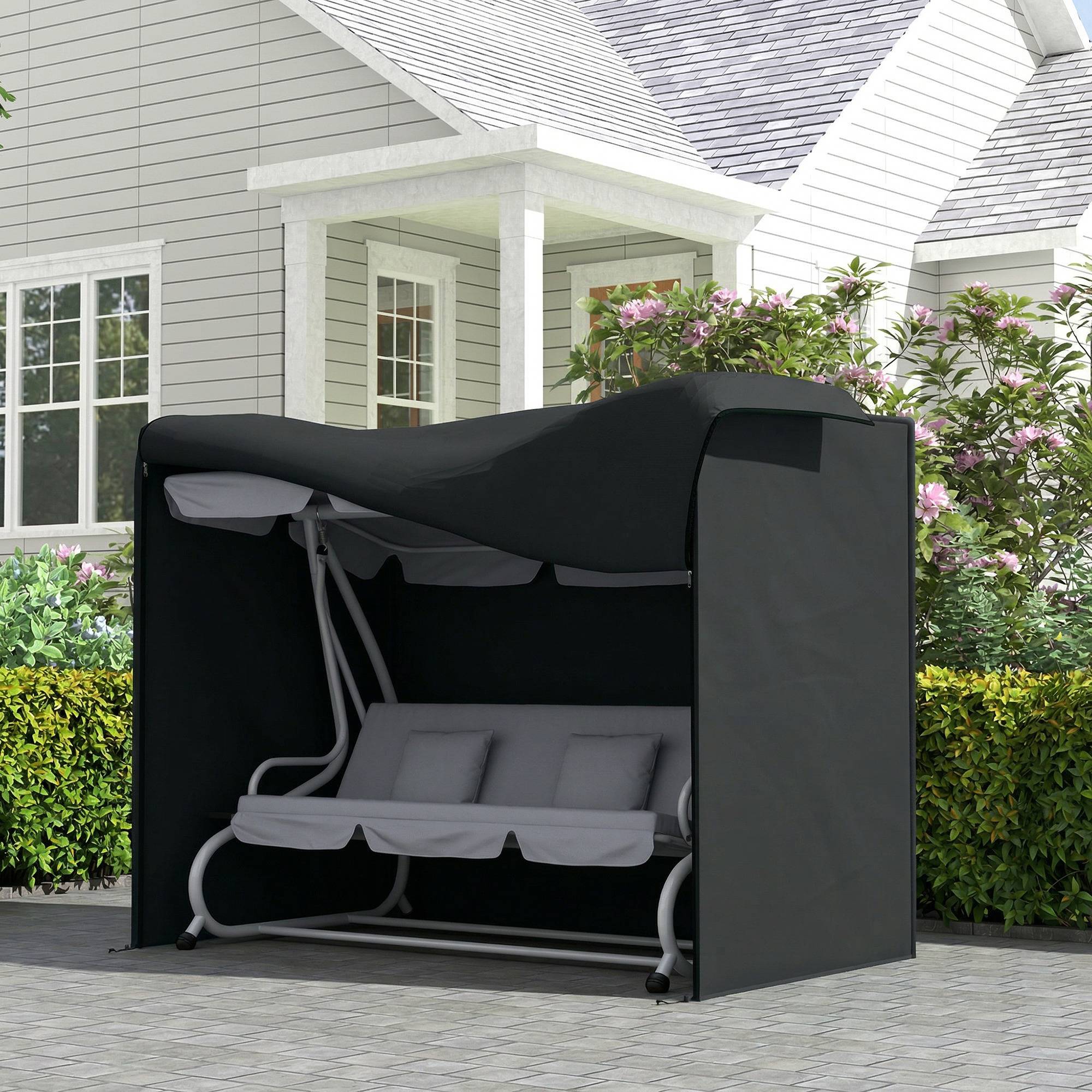 Housse de protection balancelle polyéthylène noir 220 x 125 x 172 cm ...