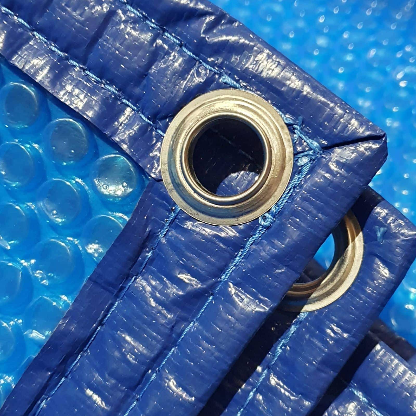 Bâche Solaire Piscine 500 Microns - 10 X 5 M - Bleu - Bordée Largeurs ...