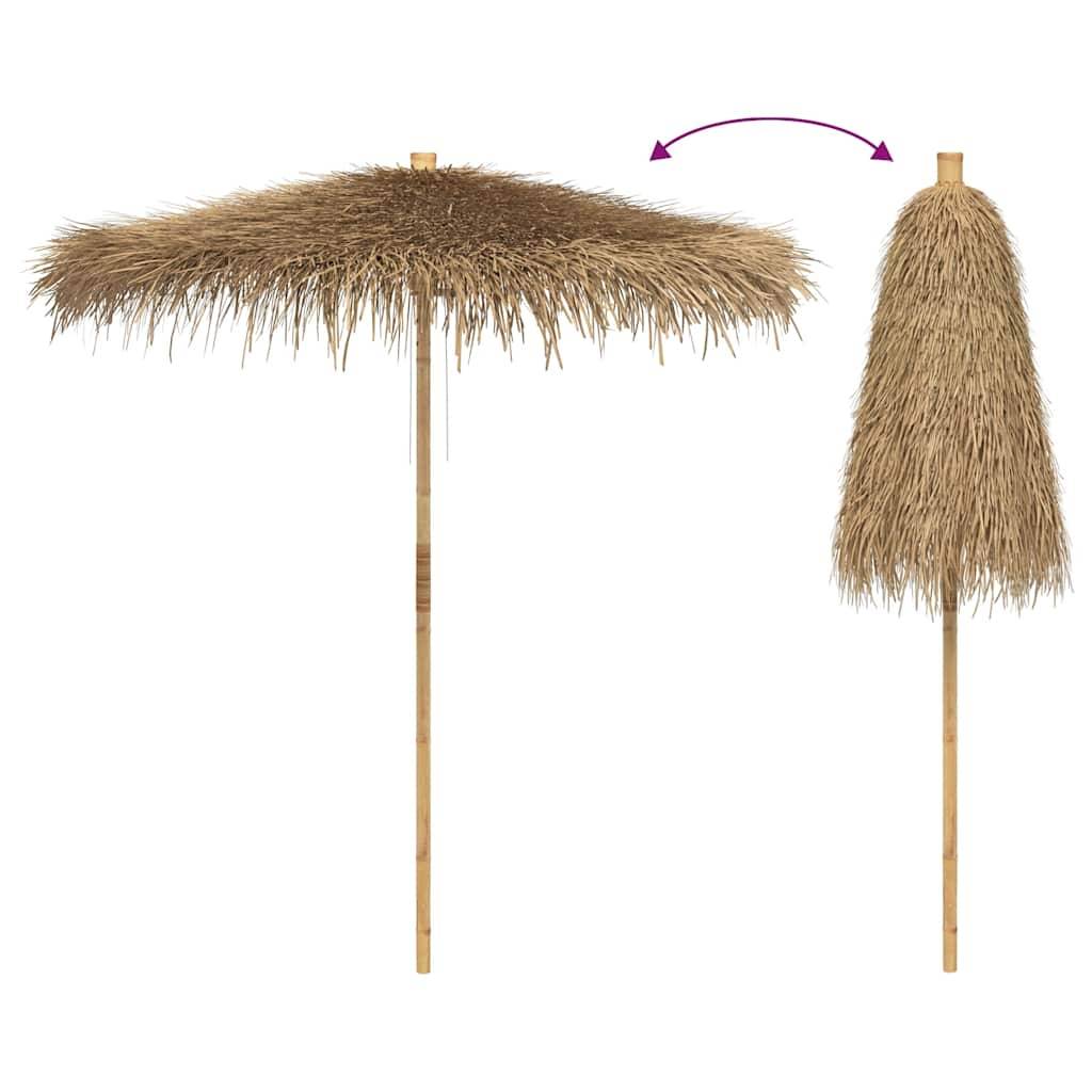 Parasol bambou et feuille de bananier naturel 240 x 240 x 260 cm ...