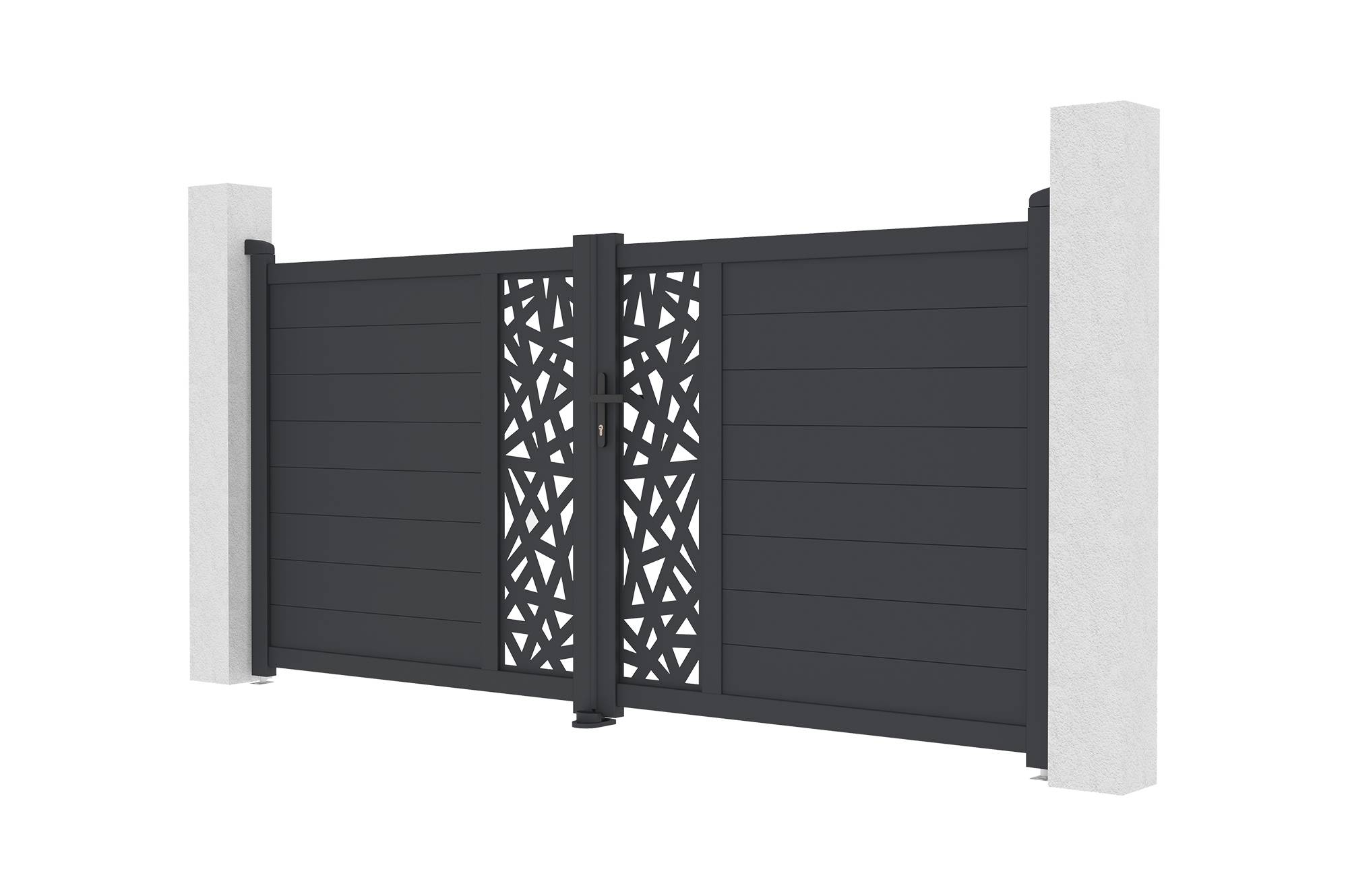 Portail battant 3 m RUIVO H.140 cm + Portillon 1m RUIVO H.140 cm ...