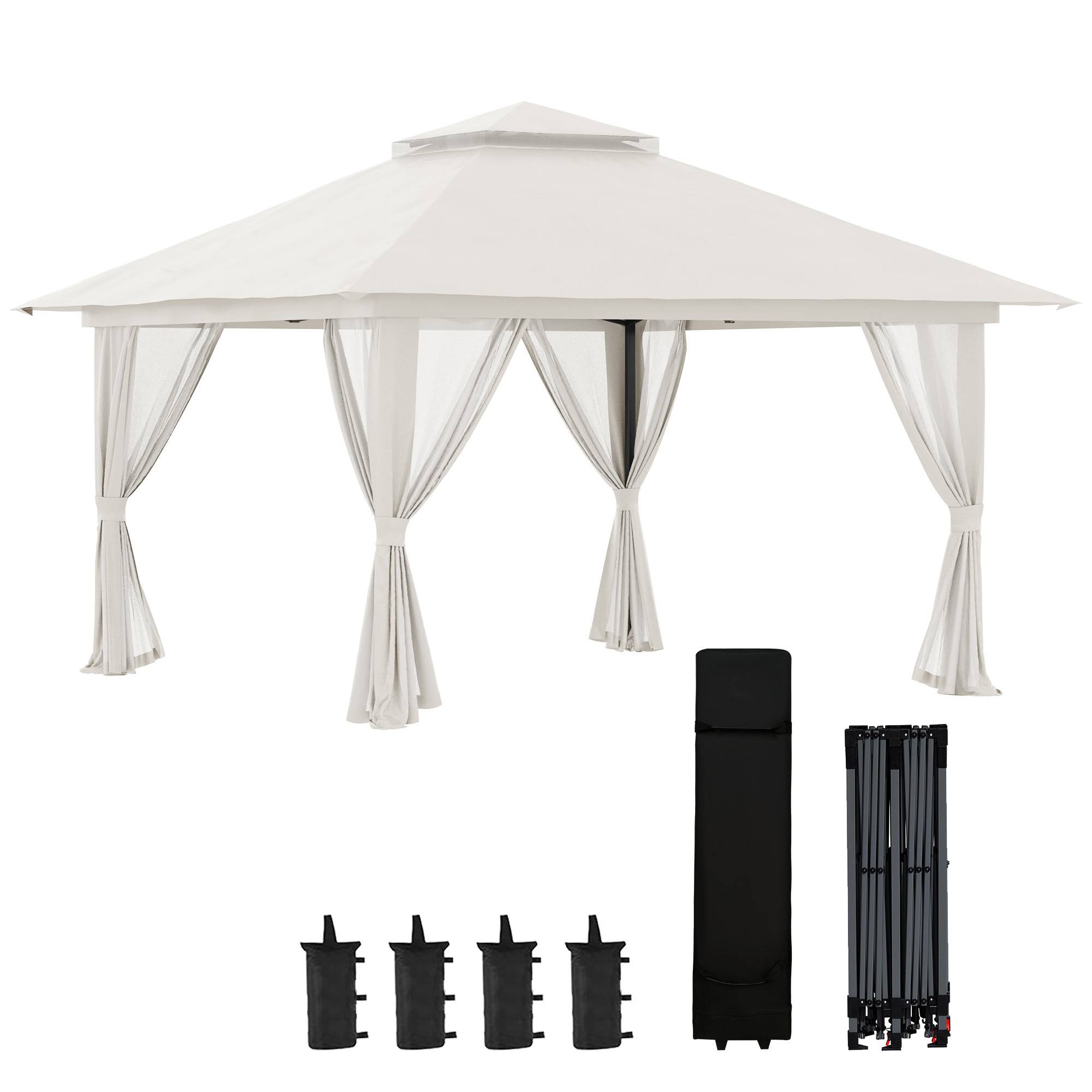 Tente pliante pop-up à hauteur réglable, protection UV50+, double toit ...