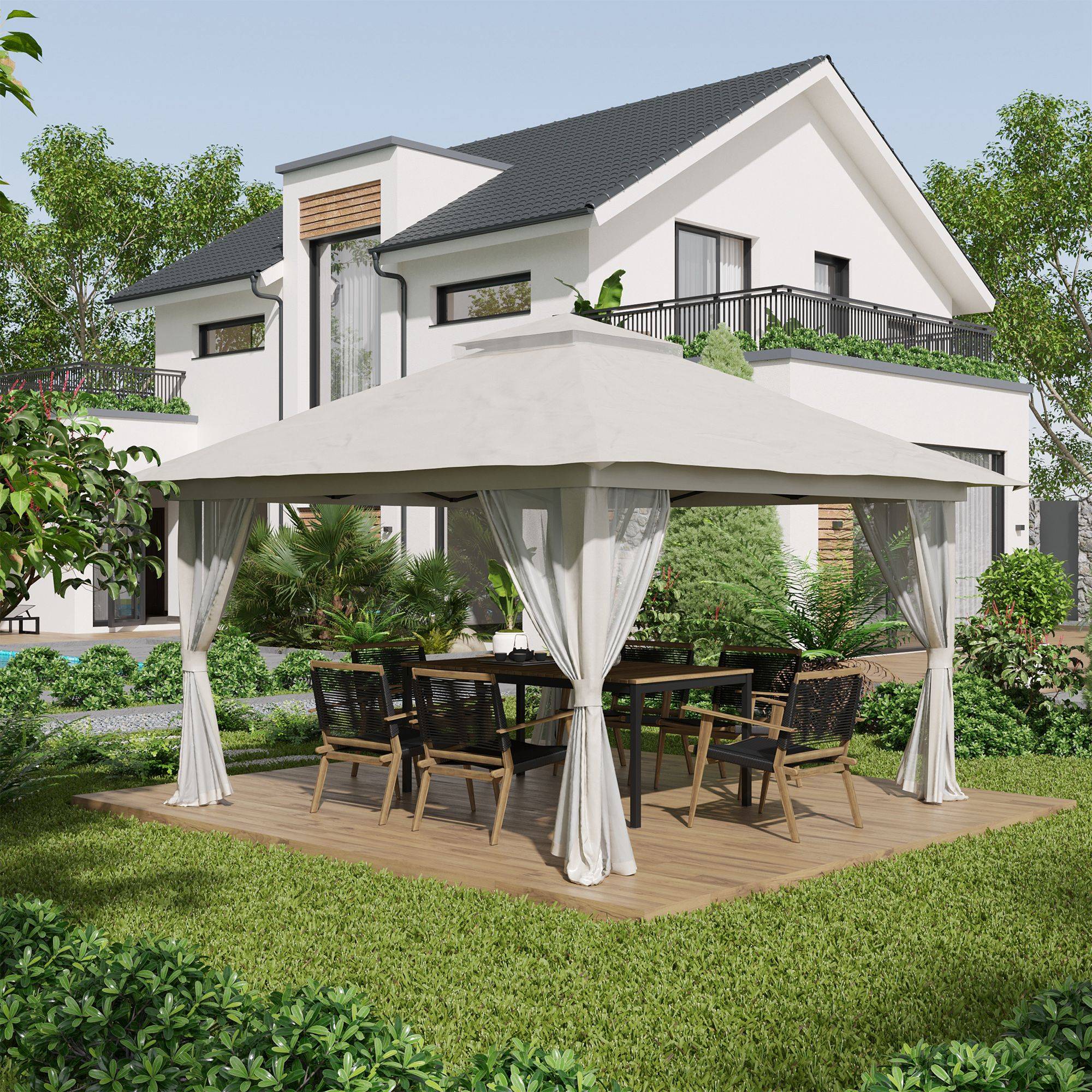 Tente pliante pop-up à hauteur réglable, protection UV50+, double toit ...