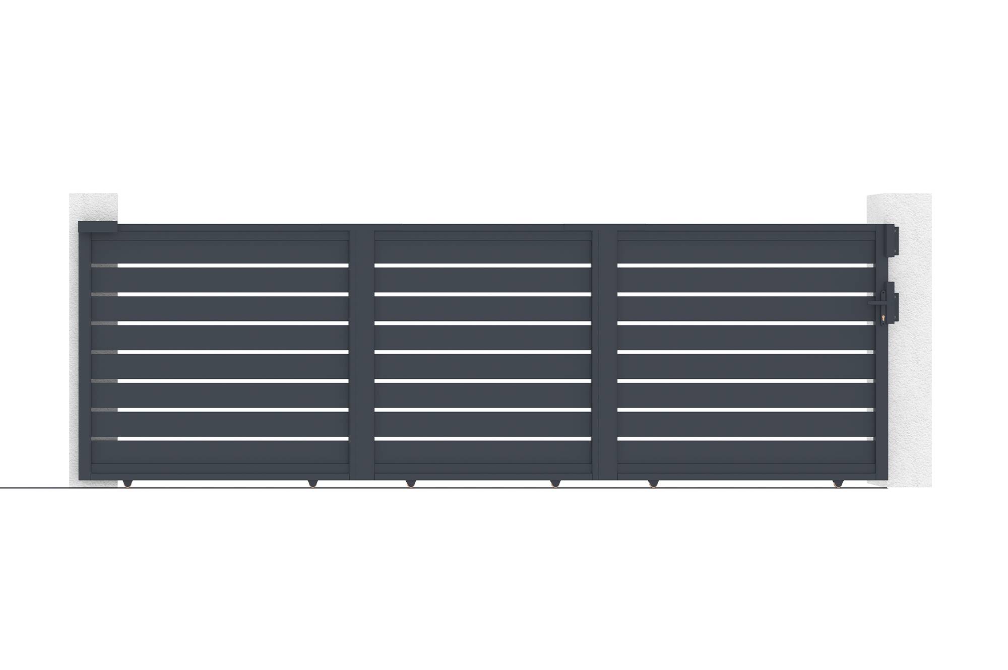 Portail coulissant 5x1,6 m VOGEL aluminium Gris - Jardiland