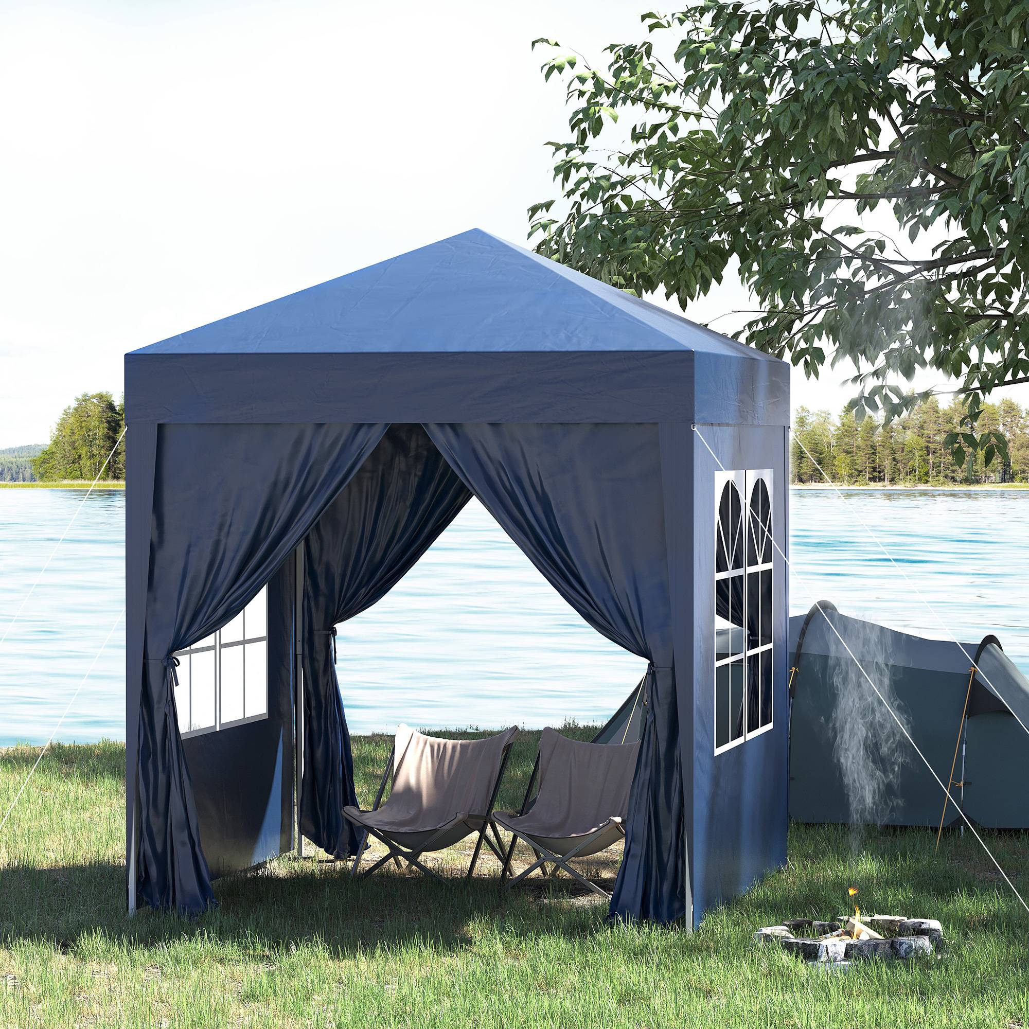 Tonnelle de jardin acier bleu 200 x 200 x 240 cm - PANGIVO - Jardiland