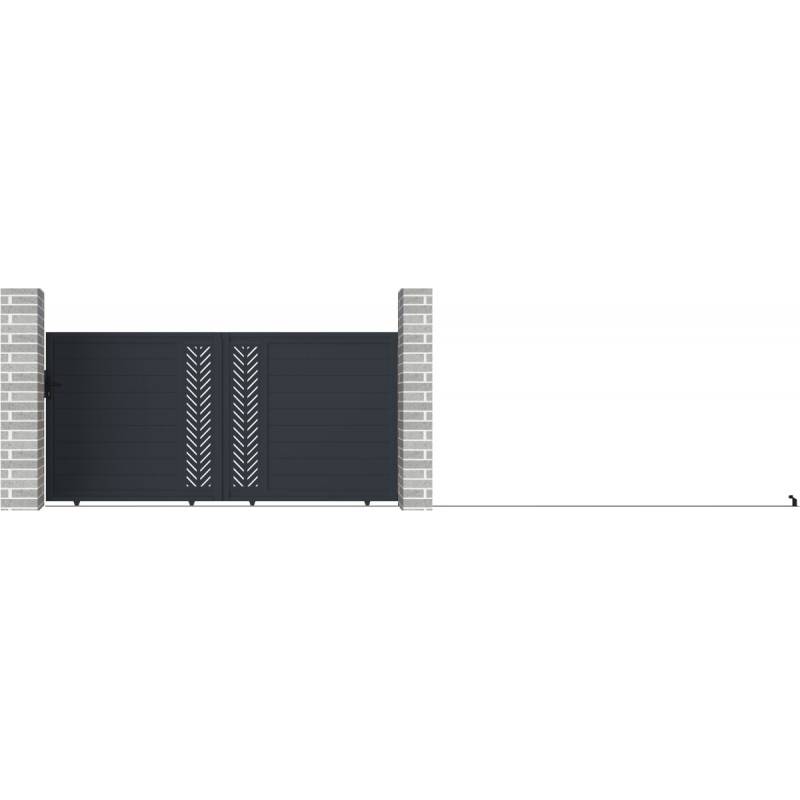 Portail coulissant aluminium 350x173 cm anthracite avec accessoires X ...