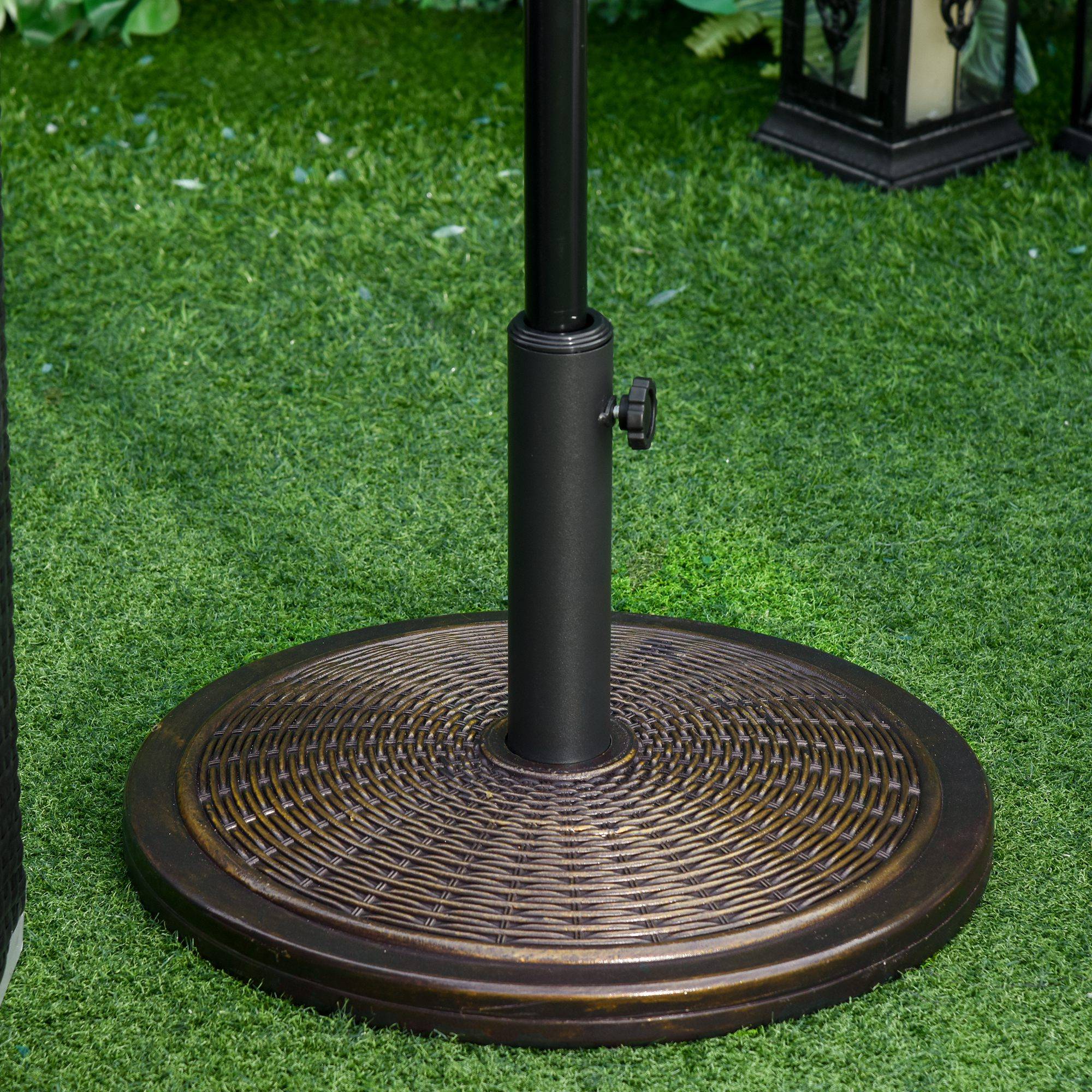Socle de parasol en ciment et HDPE bronze 48 x 48 x 34 cm - PANGIVO ...