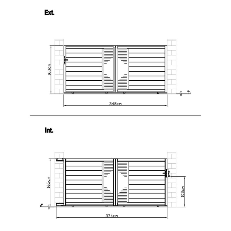 Portail coulissant aluminium anthracite 350x158 cm X-Metal Fancy avec ...