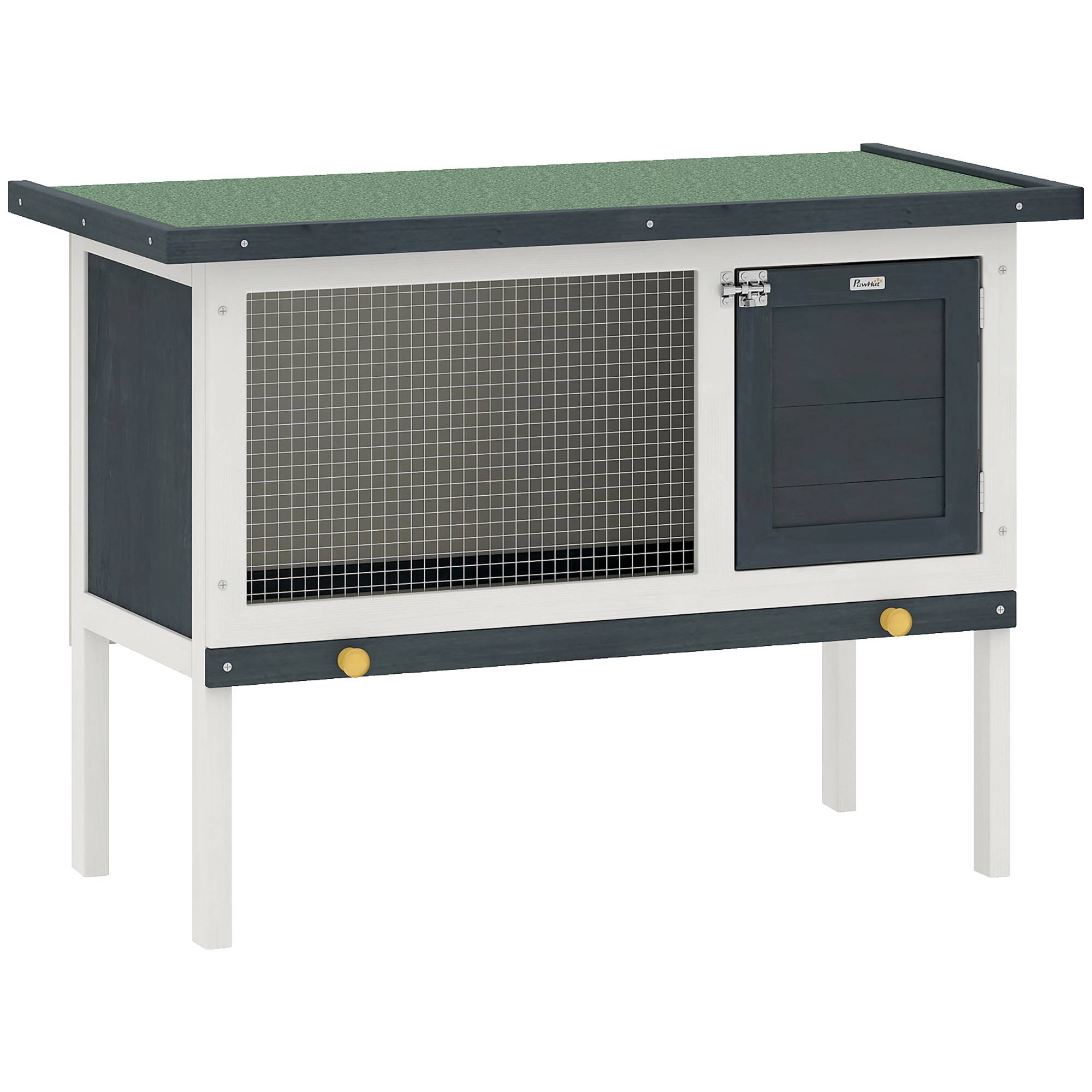 Clapier sur pied cage à lapin avec niche intérieur toit ouvrant porte ...