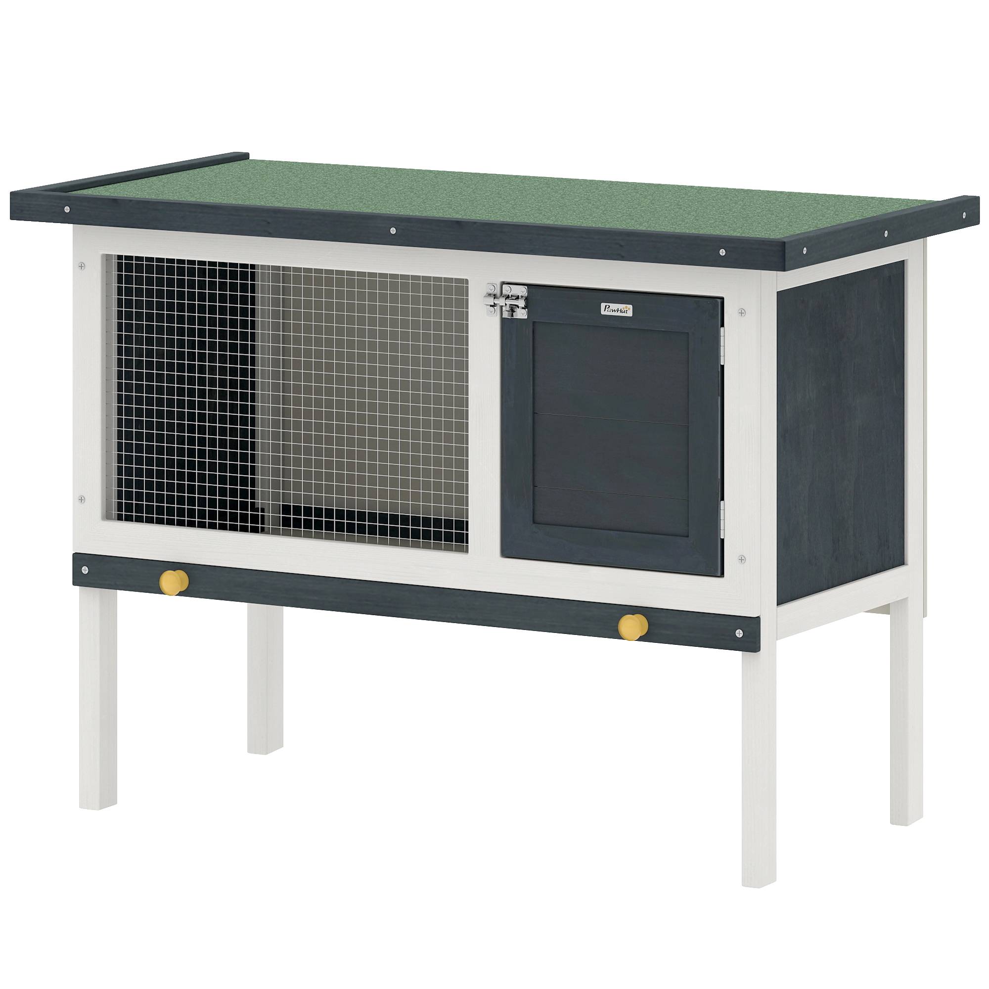 Clapier sur pied cage à lapin avec niche intérieur toit ouvrant porte ...