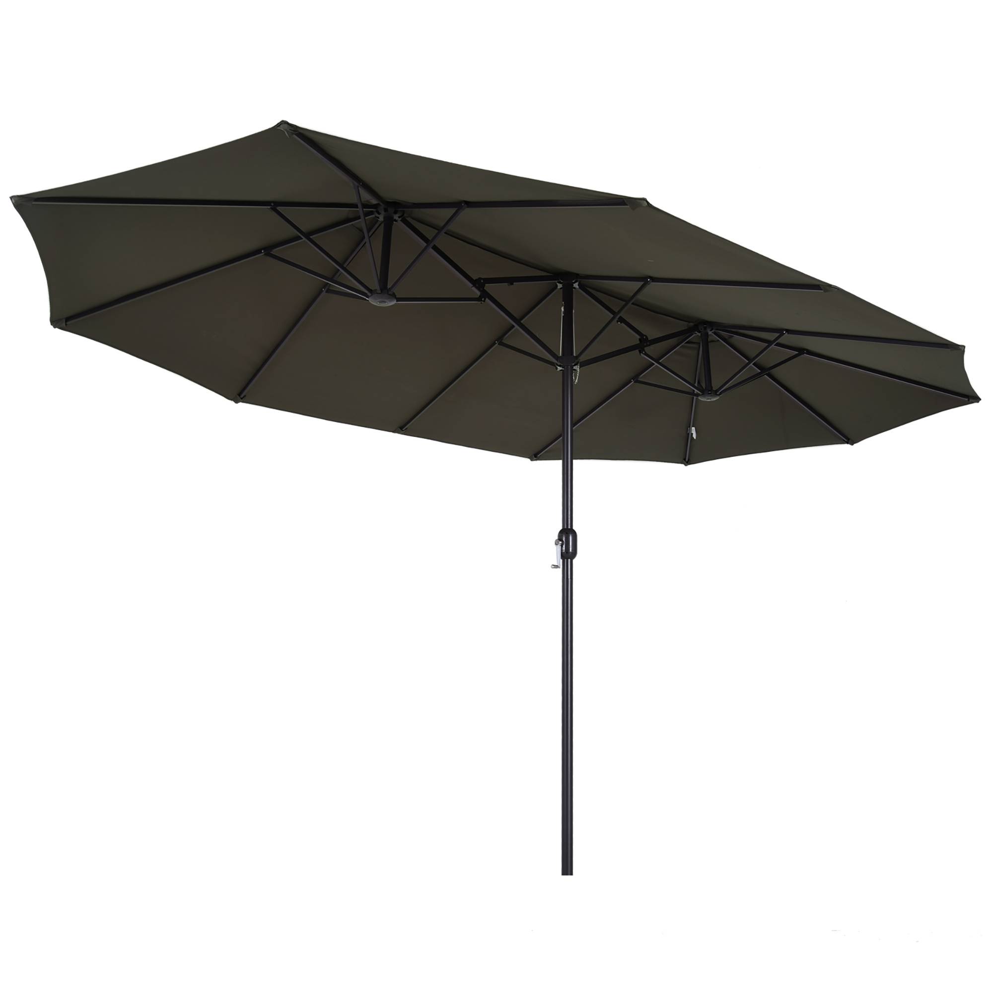 Parasol double XXL Acier Jardin Terrasse Ombrage optimal avec manivelle ...