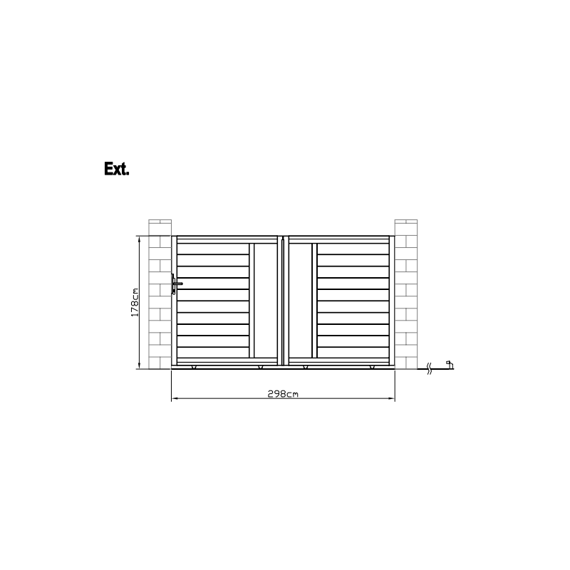 Portail coulissant aluminium 300x173 cm design géométrique X-Metal ...