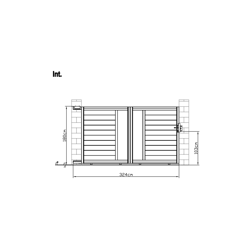 Portail coulissant aluminium 300x173 cm design géométrique X-Metal ...