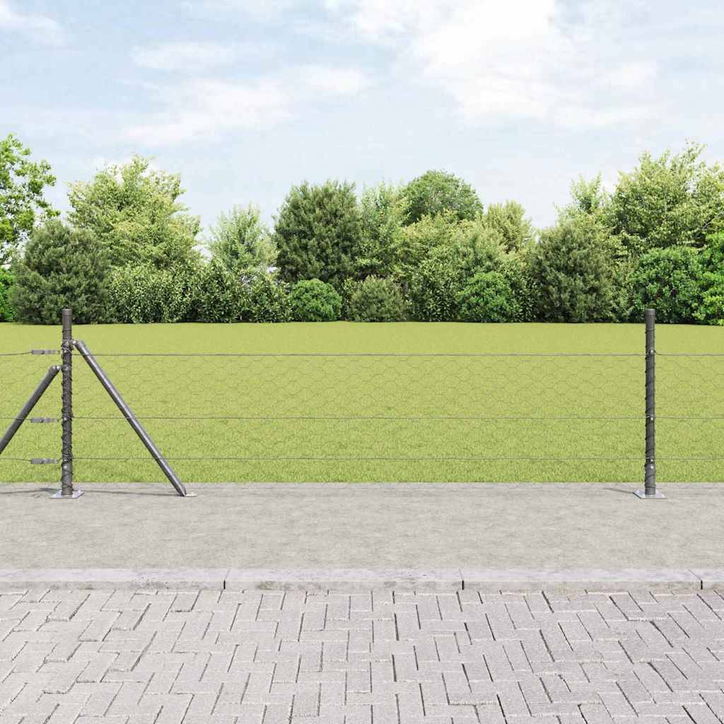 Poteau de clôture acier et PVC gris 5000 x 3.2 x 40 cm, Poids :33.64kg ...
