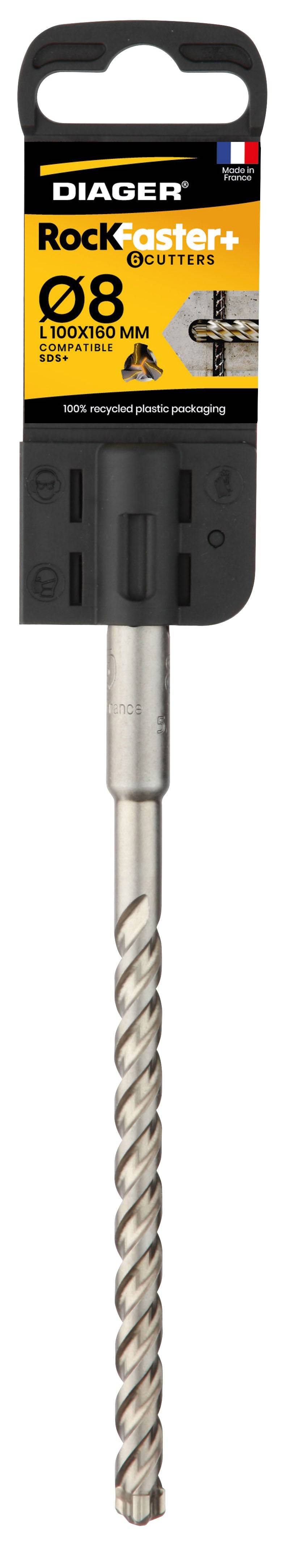 Foret béton - DIAGER - RocKFaster 6 taillants Tête Carbure Monobloc ...