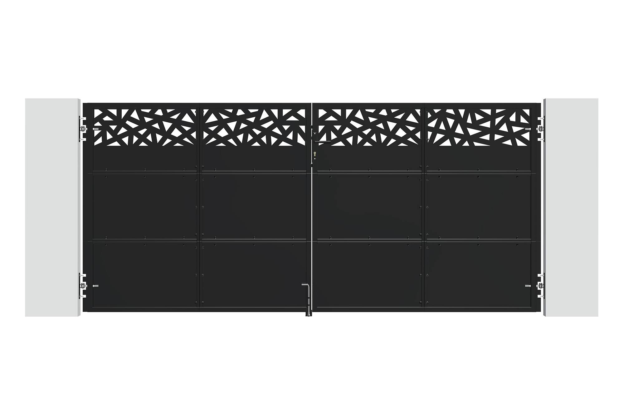 Portail battant NALI RUIVO 3,5 m H.160 cm + Portillon 1m H.160 cm Acier ...