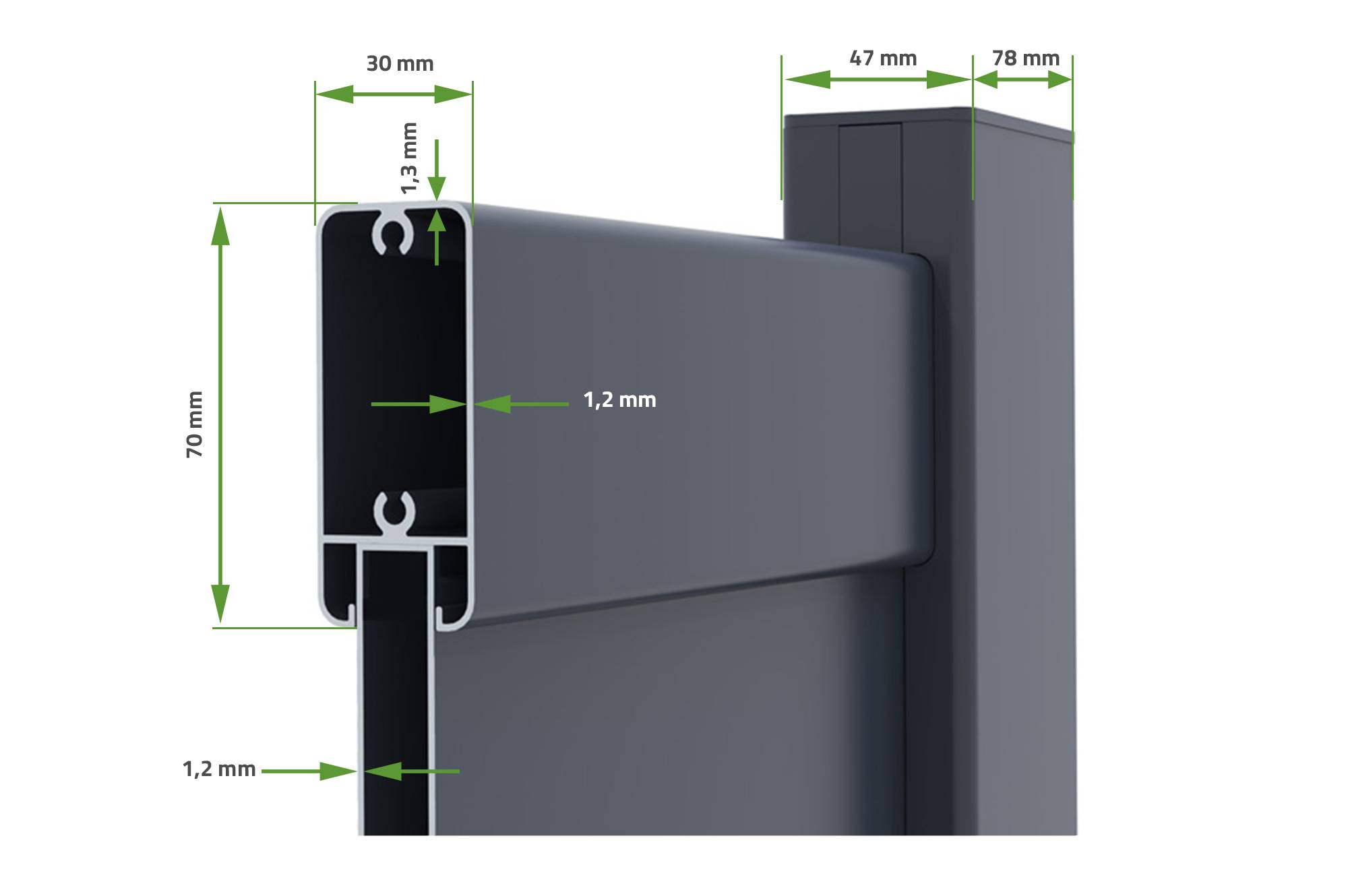 Portillon 1m VOGEL H.160 cm + 2 Poteaux H.190 cm aluminium gris 160 x ...
