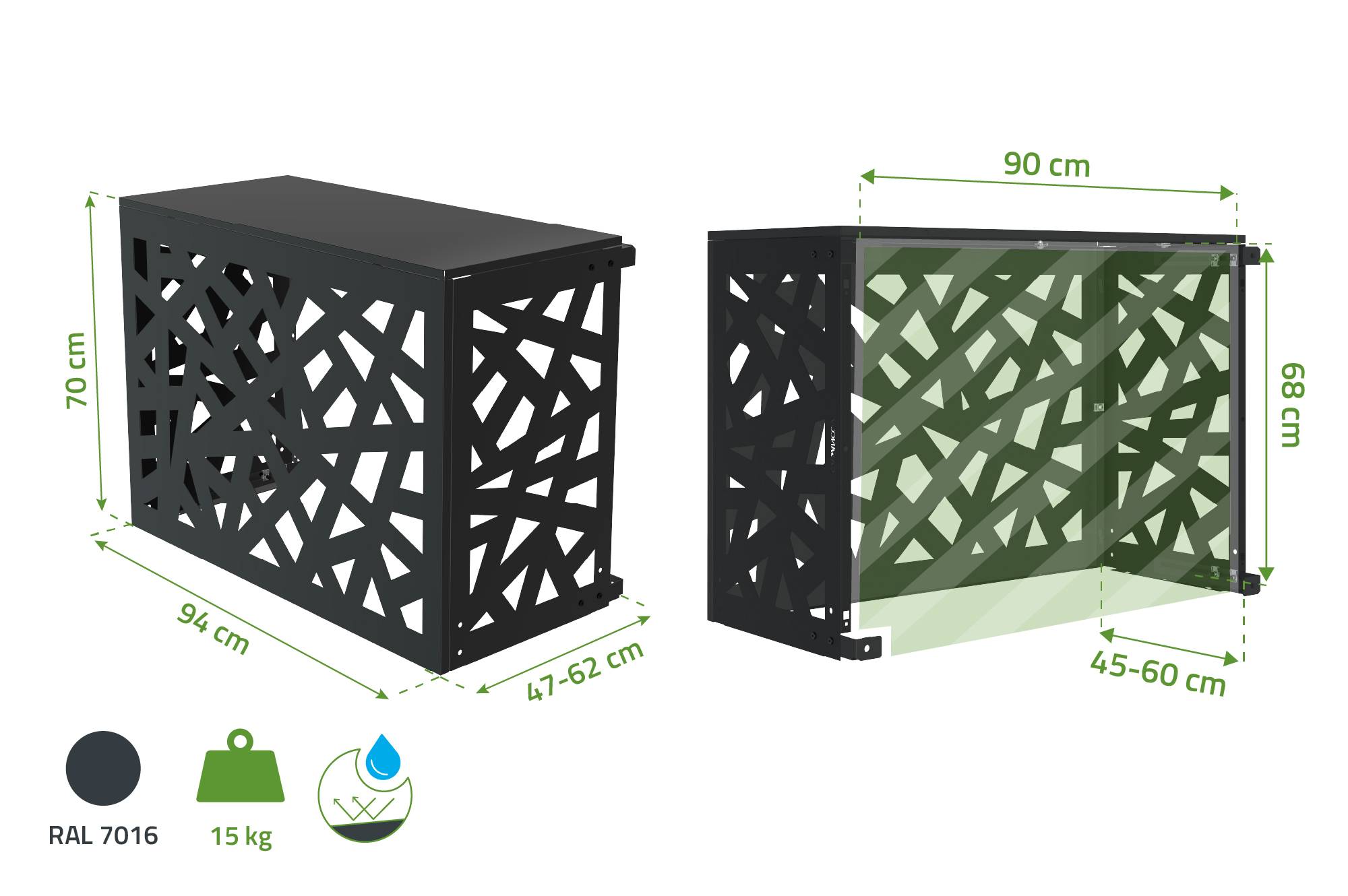 Cache clim & pompe à chaleur AMARO RUIVO Acier - Taille S - Jardiland