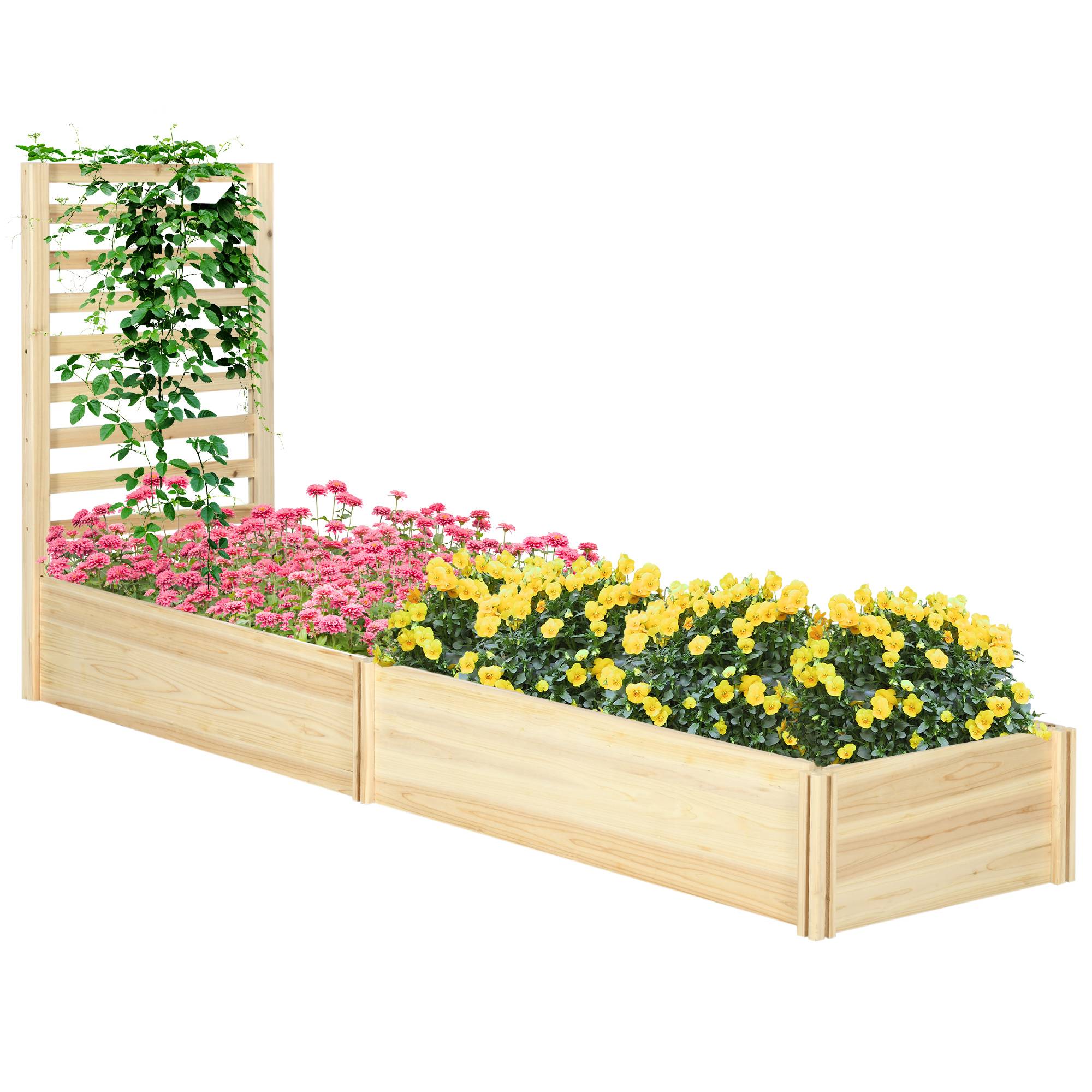Jardinière avec treillis bois naturel 230 x 60 x 110 cm - PANGIVO ...