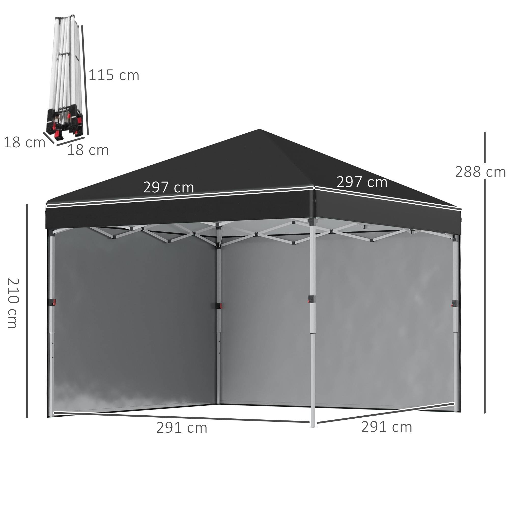Tonnelle de jardin acier griss 297 x 297 x 288 cm - PANGIVO - Jardiland