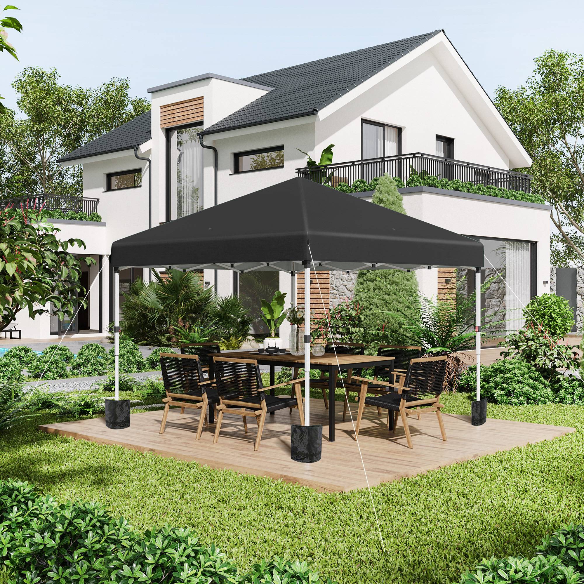 Tonnelle de jardin acier griss 297 x 297 x 288 cm - PANGIVO - Jardiland