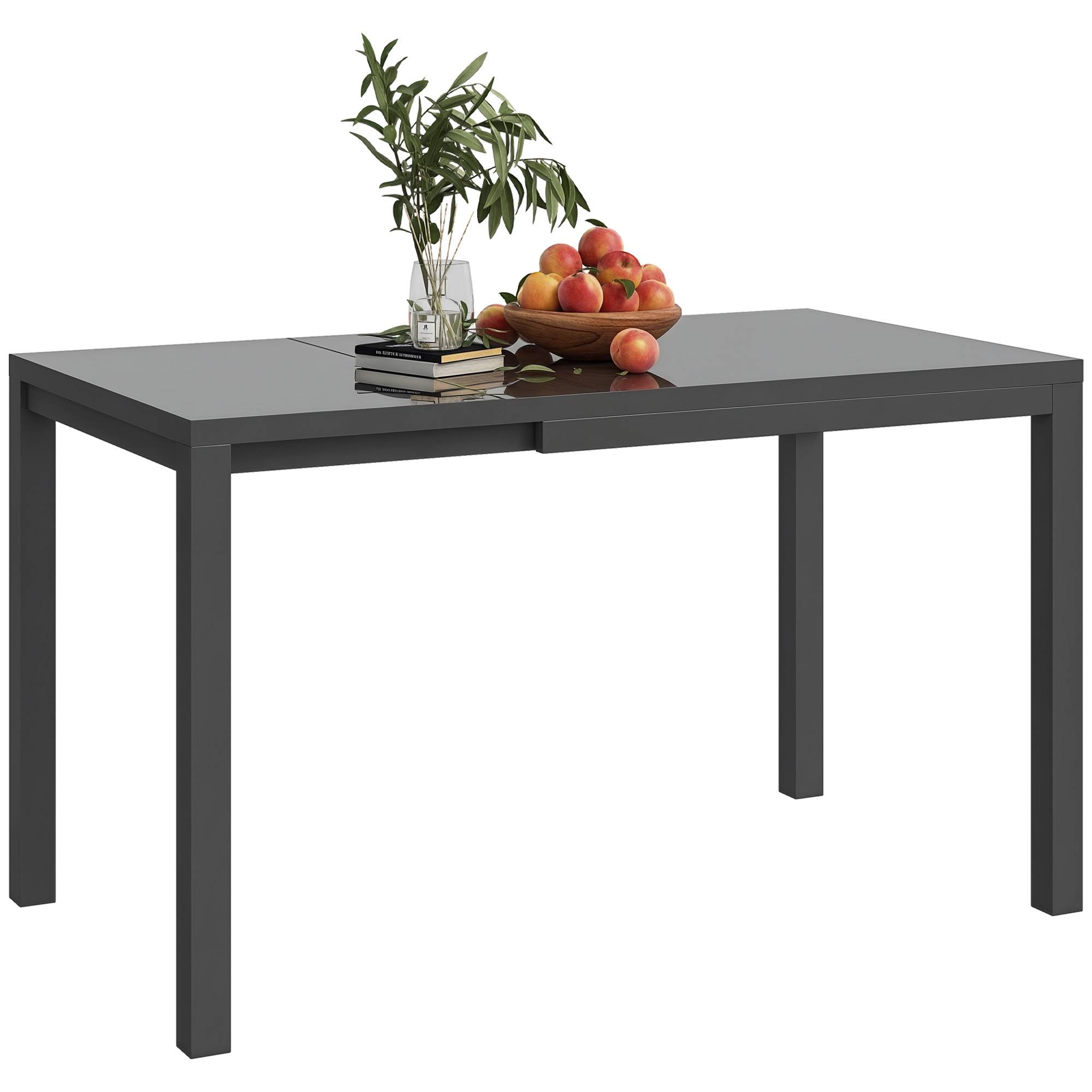 Table à manger extensible aluminium verre trempé pour jardin 4-6 ...