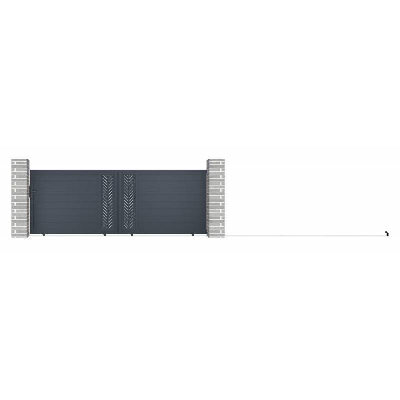 Portail coulissant aluminium anthracite 392x142 cm avec accessoires X ...