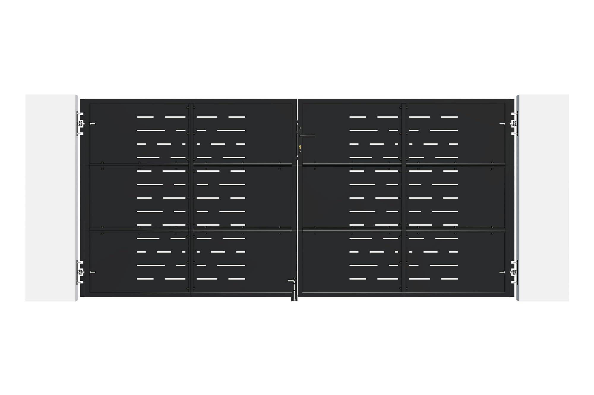 Casanoov Portail battant acier noir mat 3,5 m NALI ARLBERG H.160 cm + 2 ...